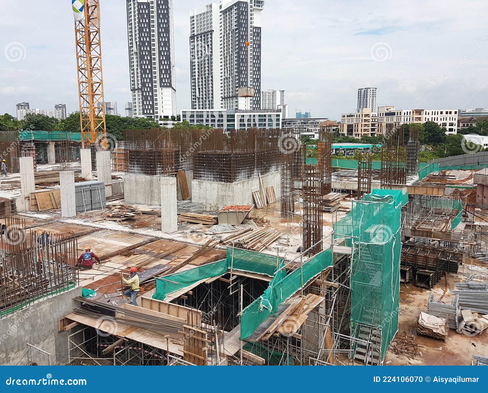 Structural Works are Underway at the Construction Site. Editorial Image ...