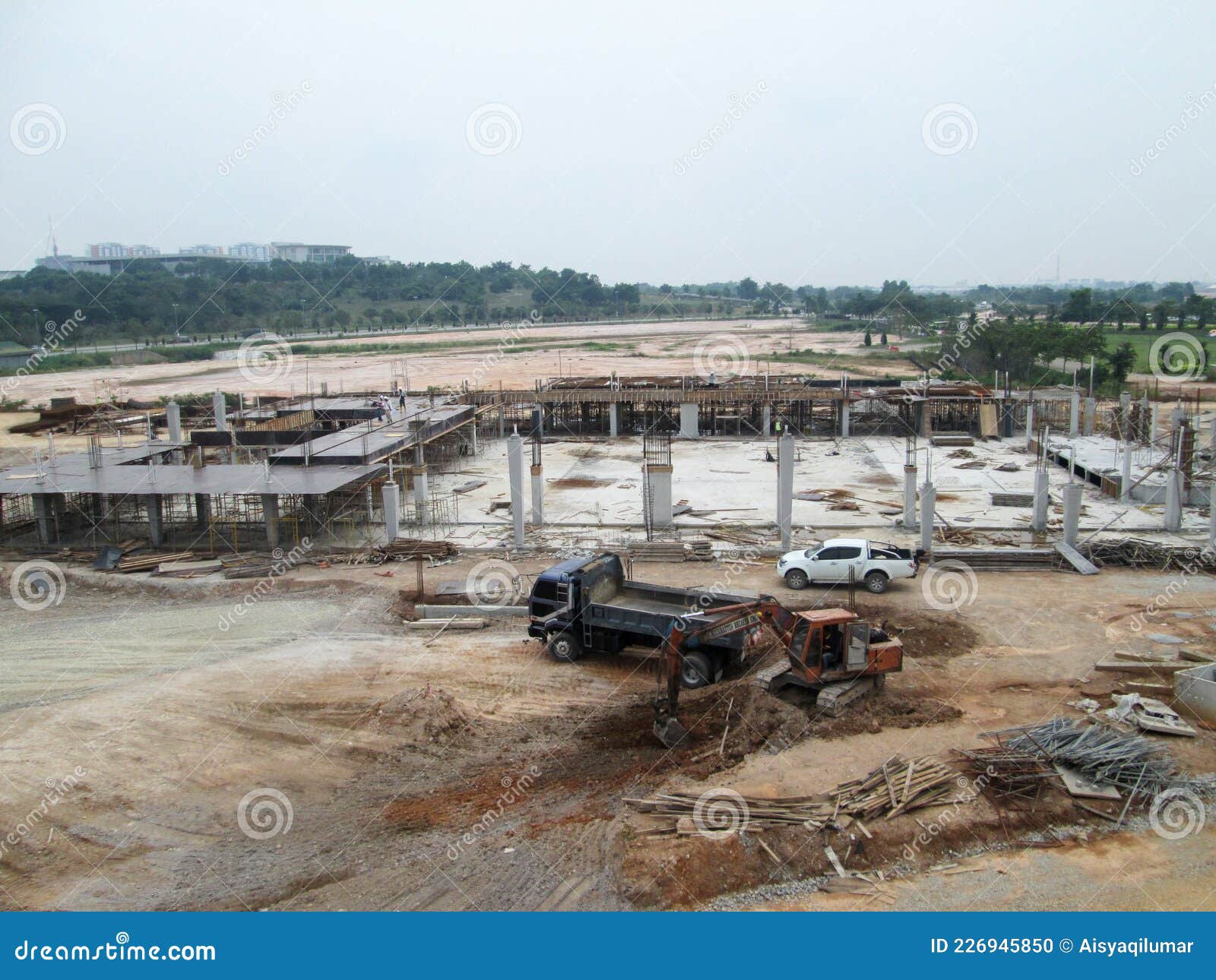 Structural Works are Underway at the Construction Site. Editorial Image ...