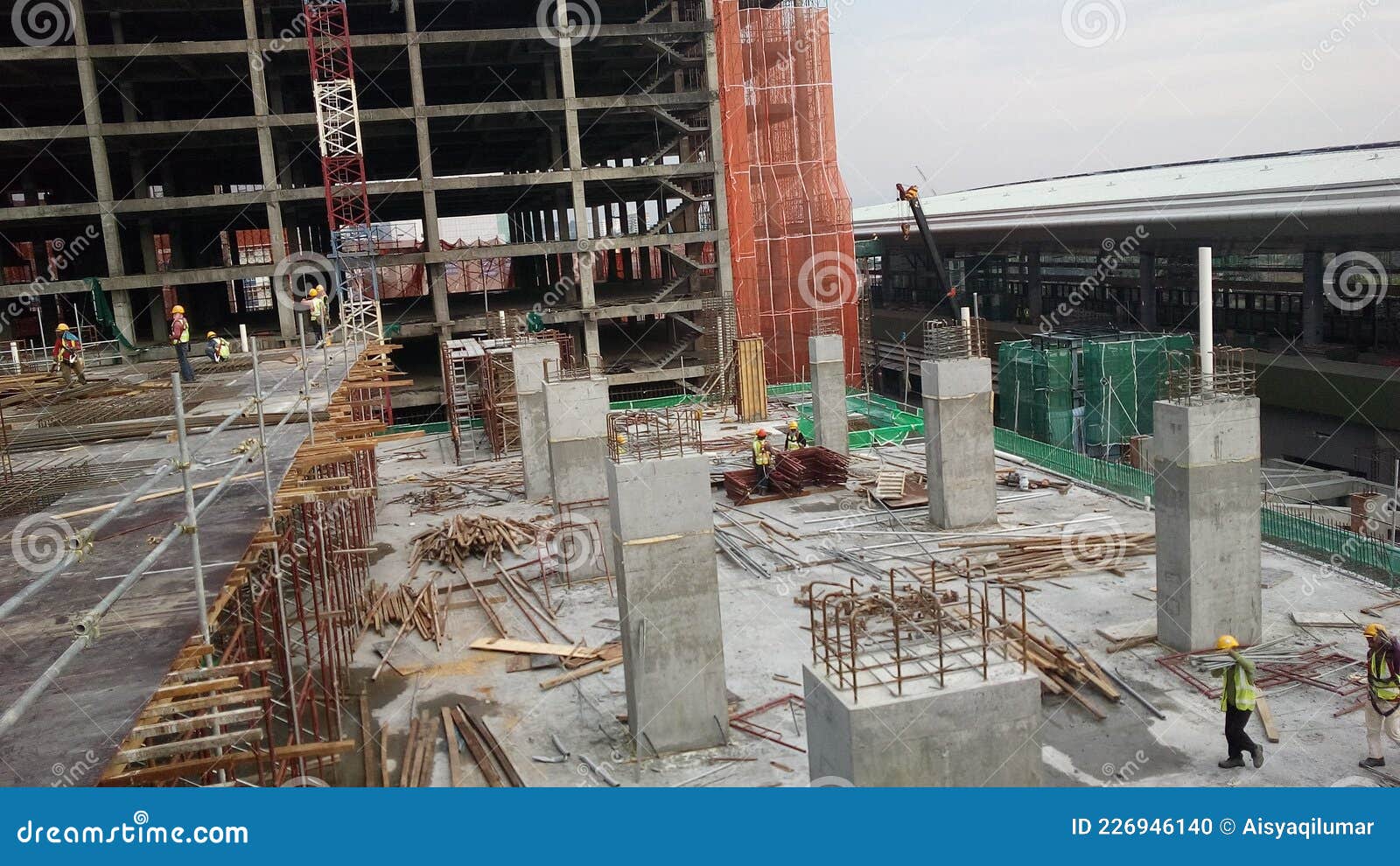 Structural Works are Underway at the Construction Site. Editorial Image ...