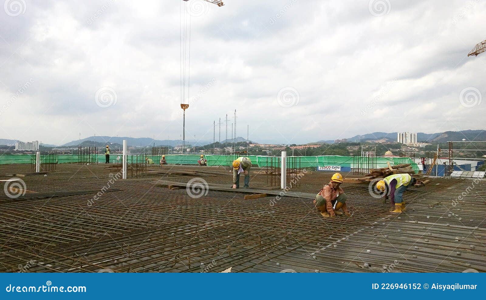 Structural Works are Underway at the Construction Site. Editorial ...