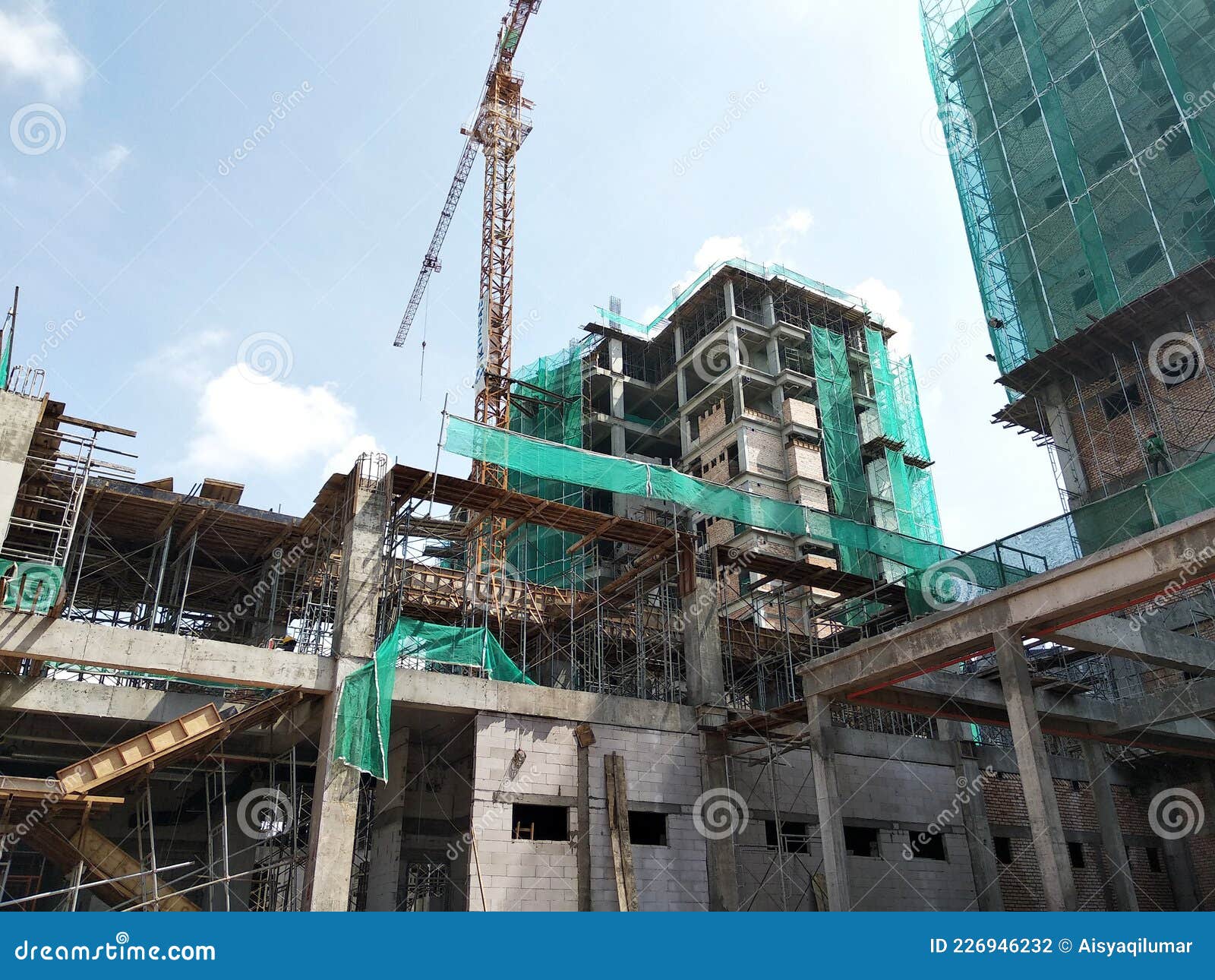 Structural Works are Underway at the Construction Site. Editorial ...