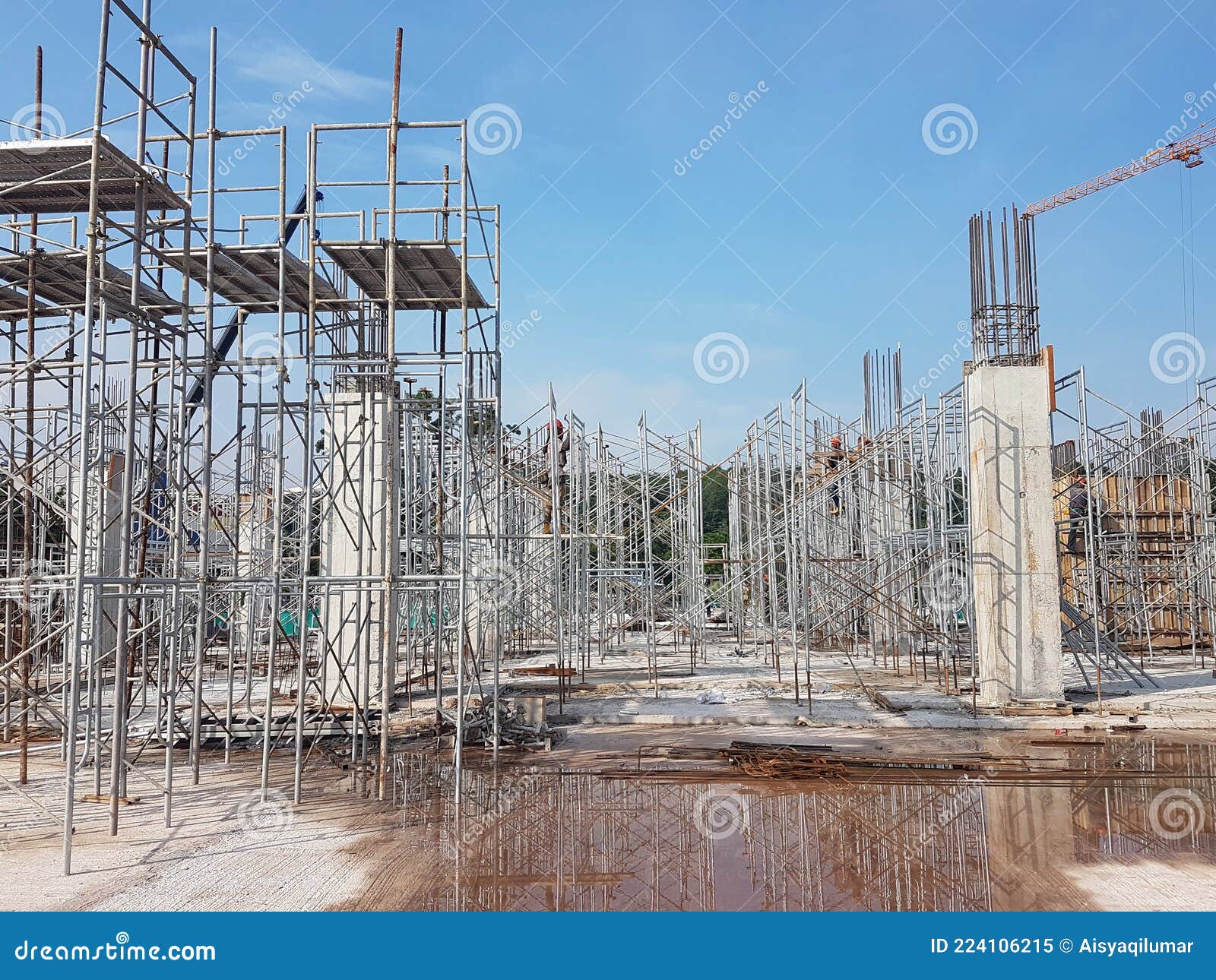 Structural Works are Underway at the Construction Site. Editorial Image ...