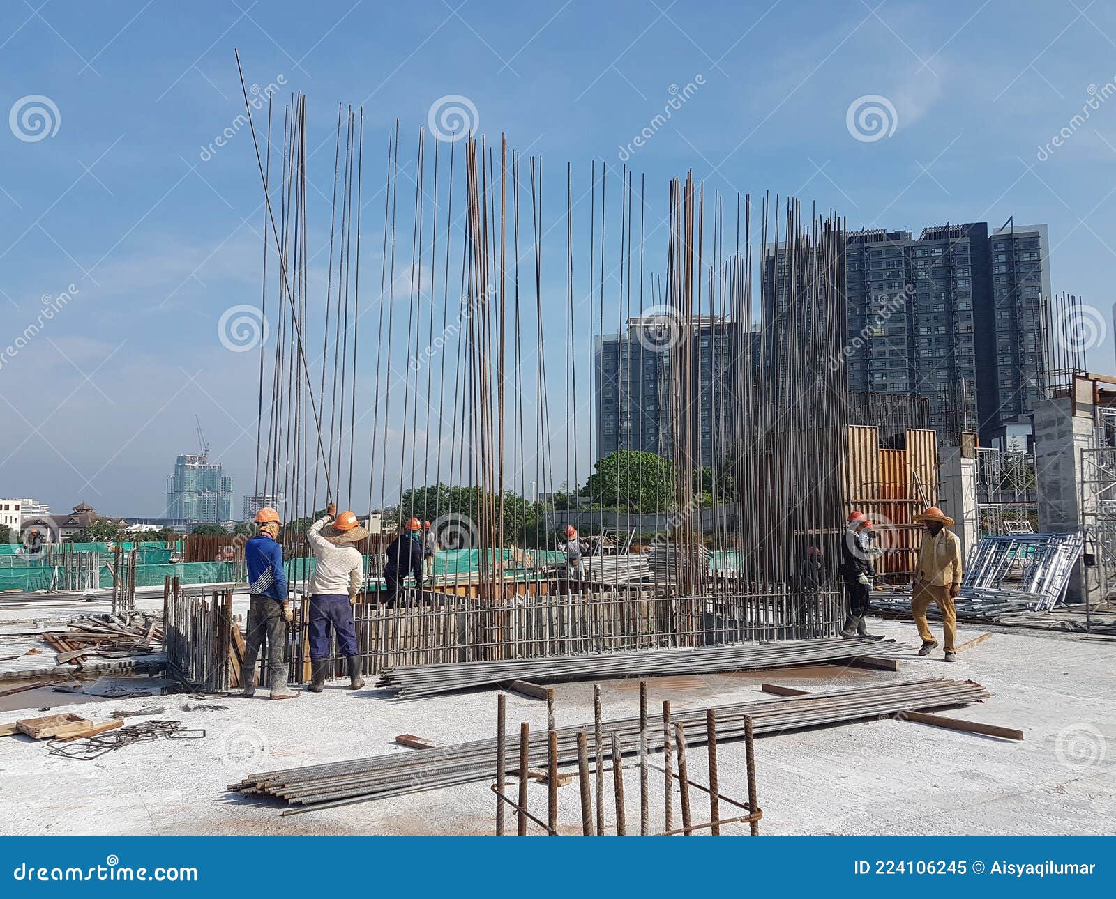 Structural Works are Underway at the Construction Site. Editorial Image ...