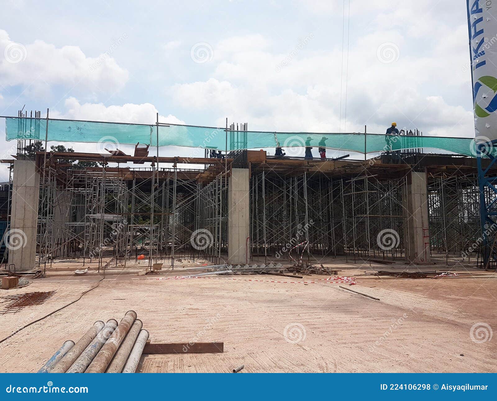 Structural Works are Underway at the Construction Site. Editorial Stock ...