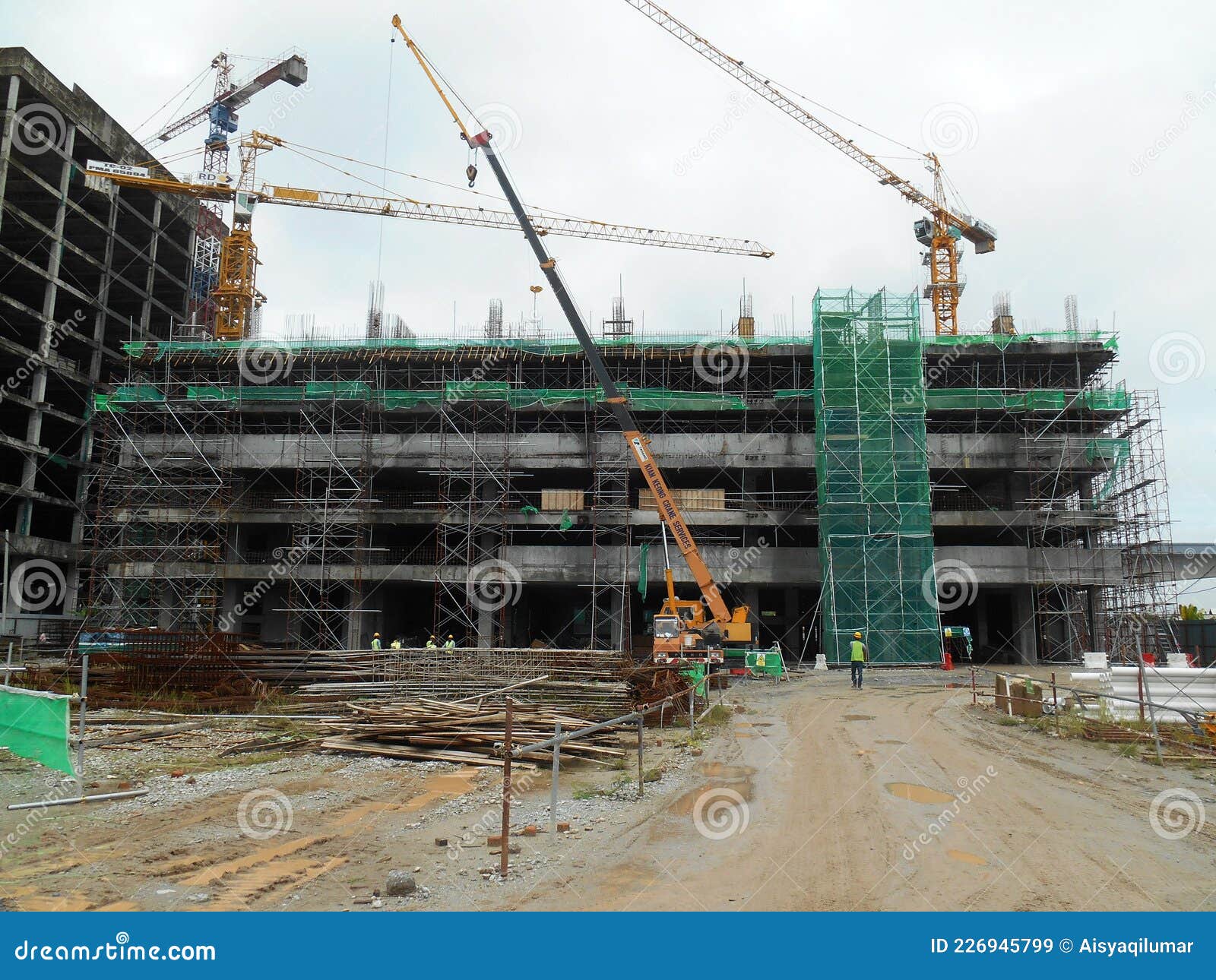 Structural Works are Underway at the Construction Site. Editorial Stock ...