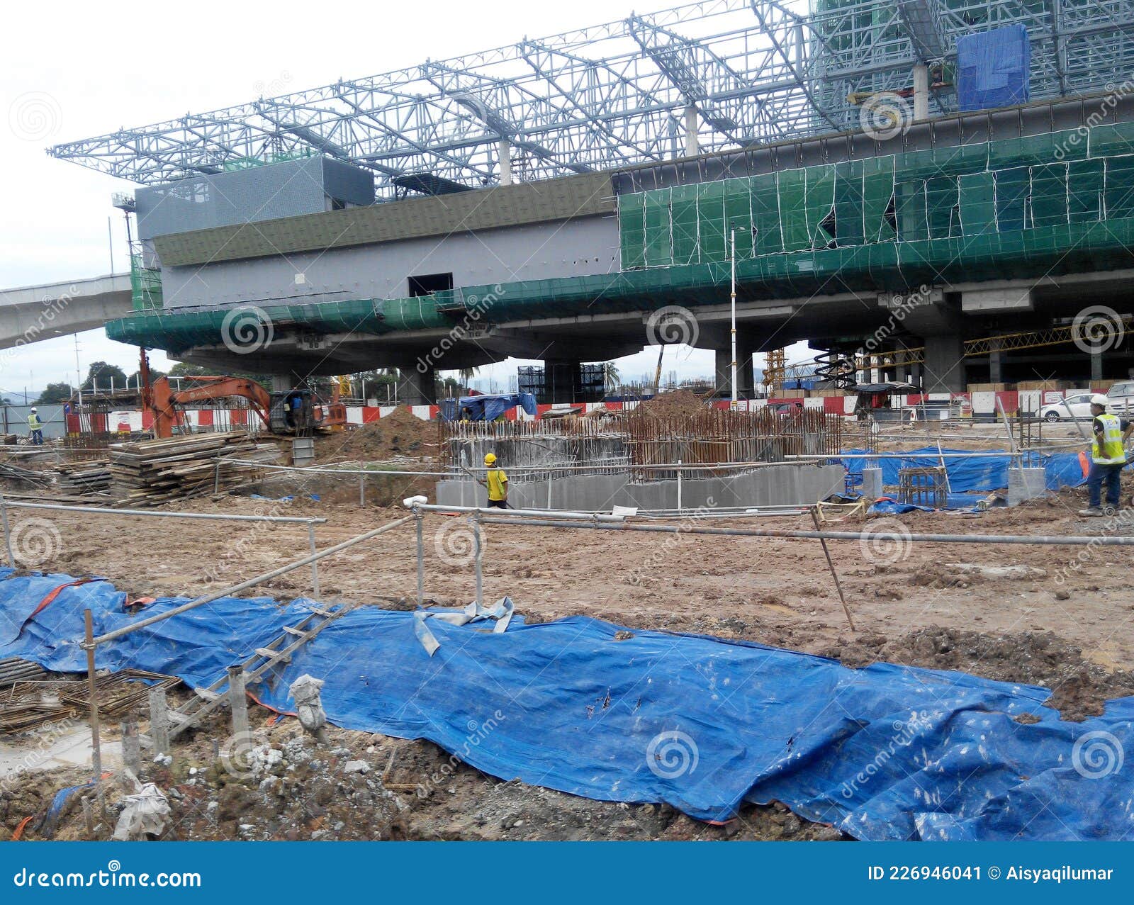 Structural Works are Underway at the Construction Site. Editorial Photo ...