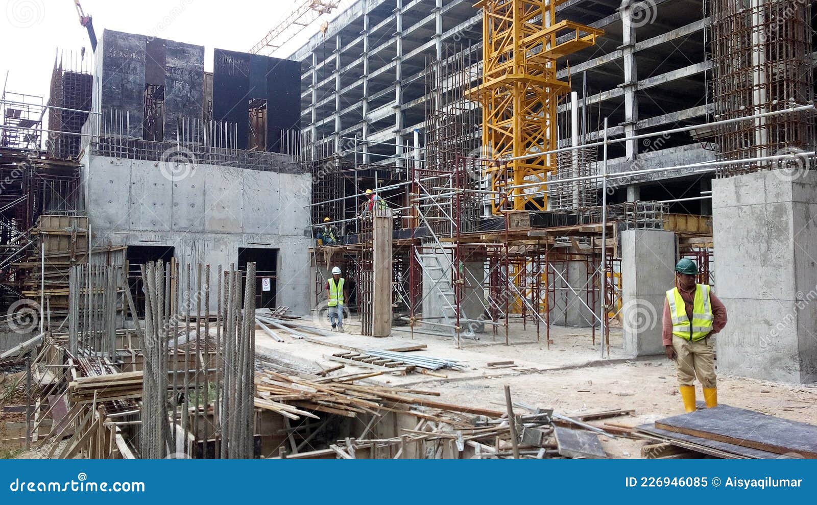 Structural Works are Underway at the Construction Site. Editorial Image ...