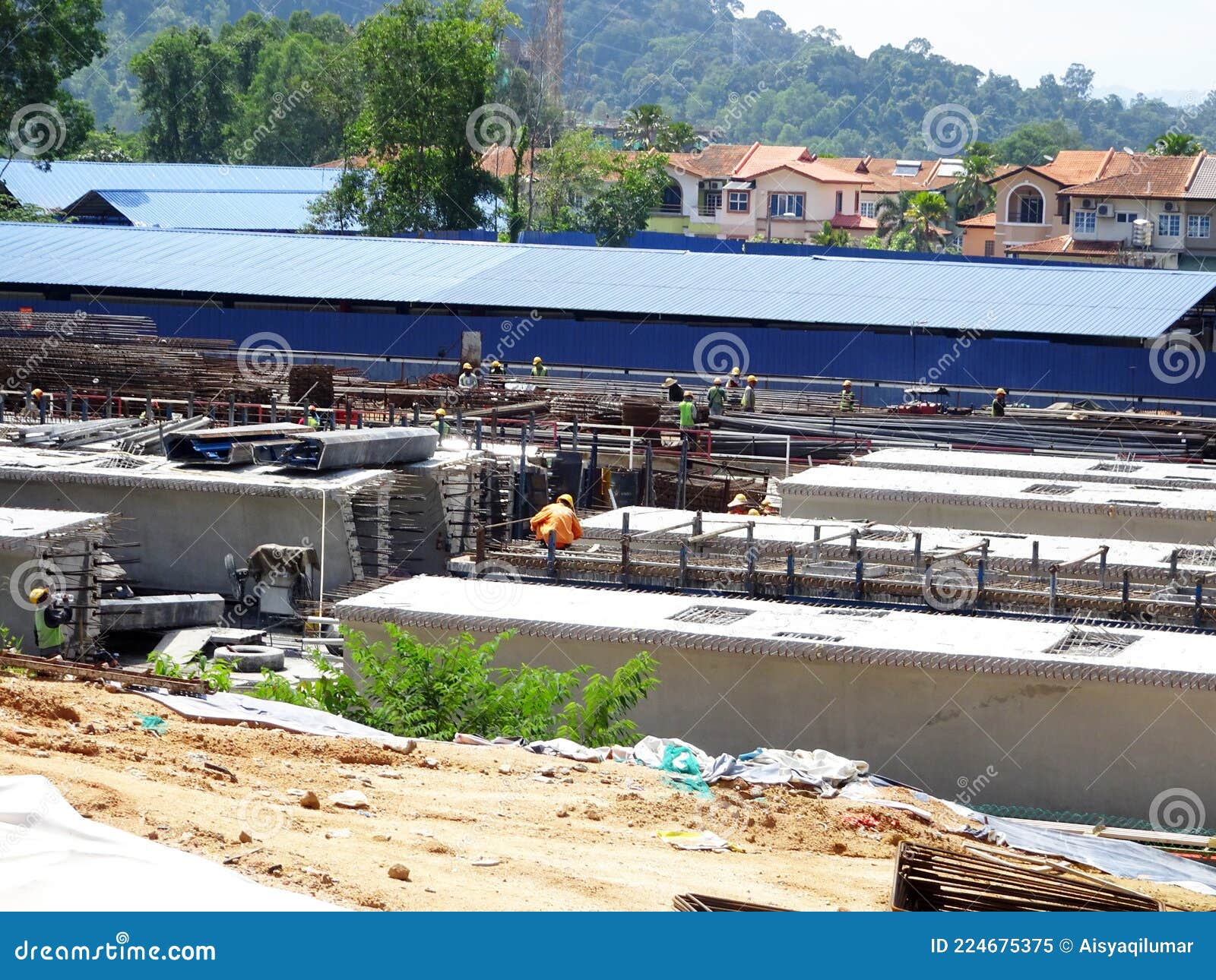 Structural Work is Underway at the Construction Site. Work is Carried ...