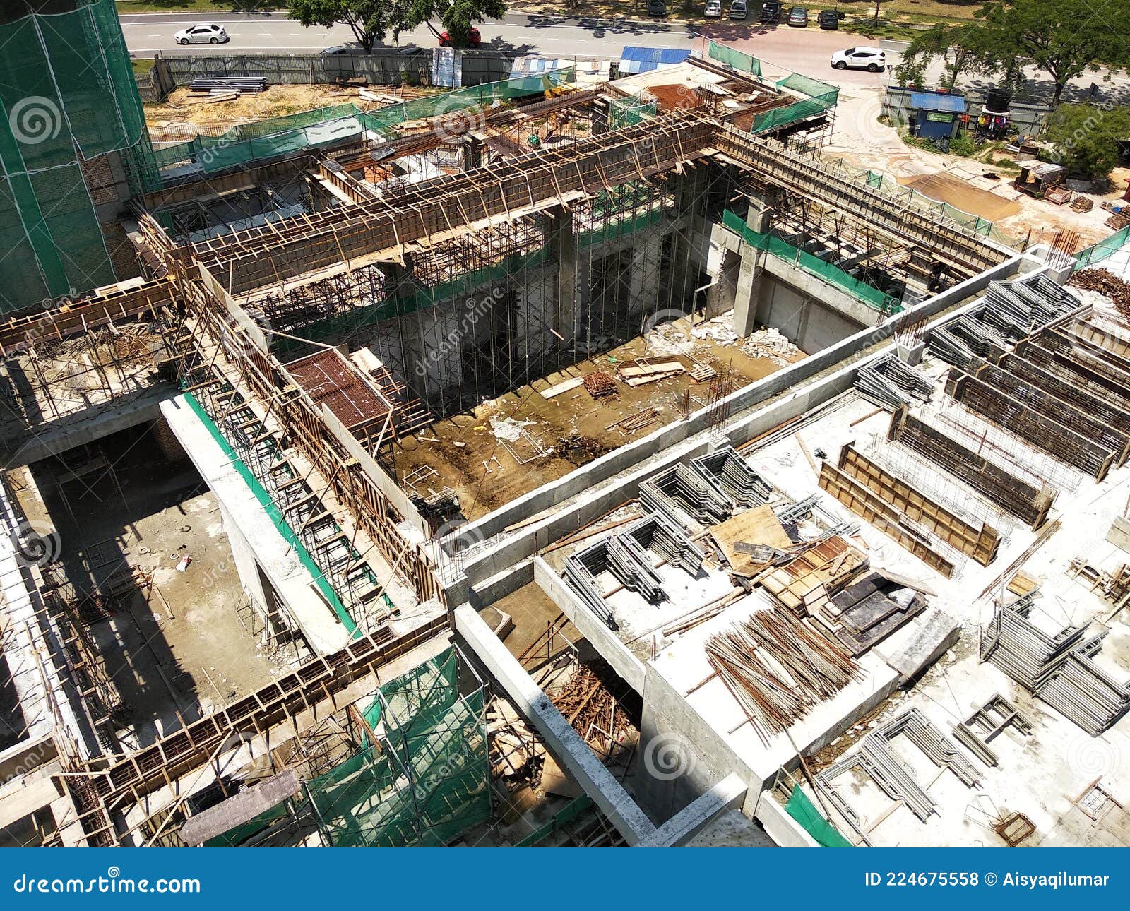 Structural Work is Underway at the Construction Site. Work is Carried ...