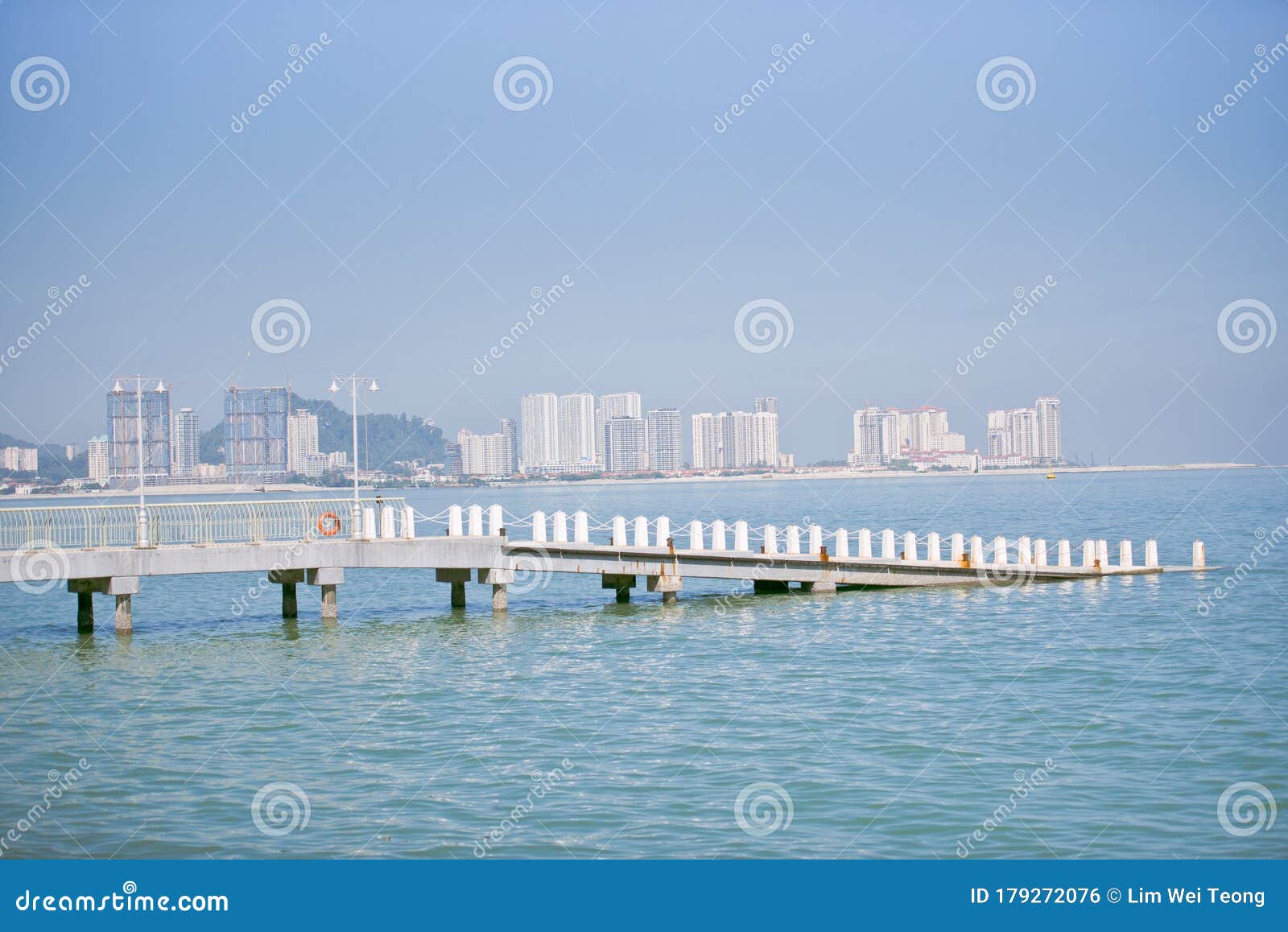 Penang Sea View with Jetty stock photo. Image of george - 179272076