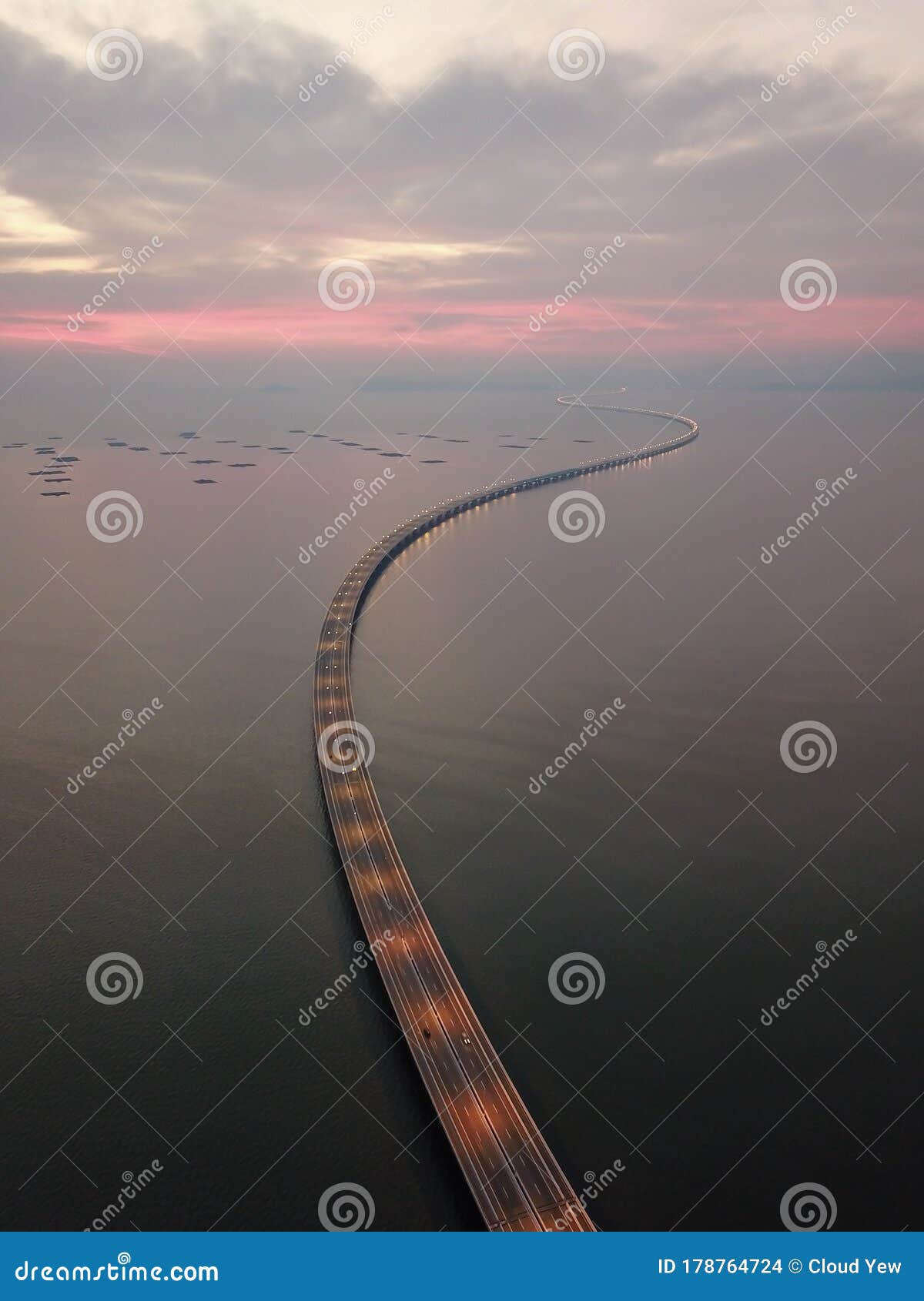Penang Second Bridge in Red Colorful Sunset Stock Photo - Image of ...