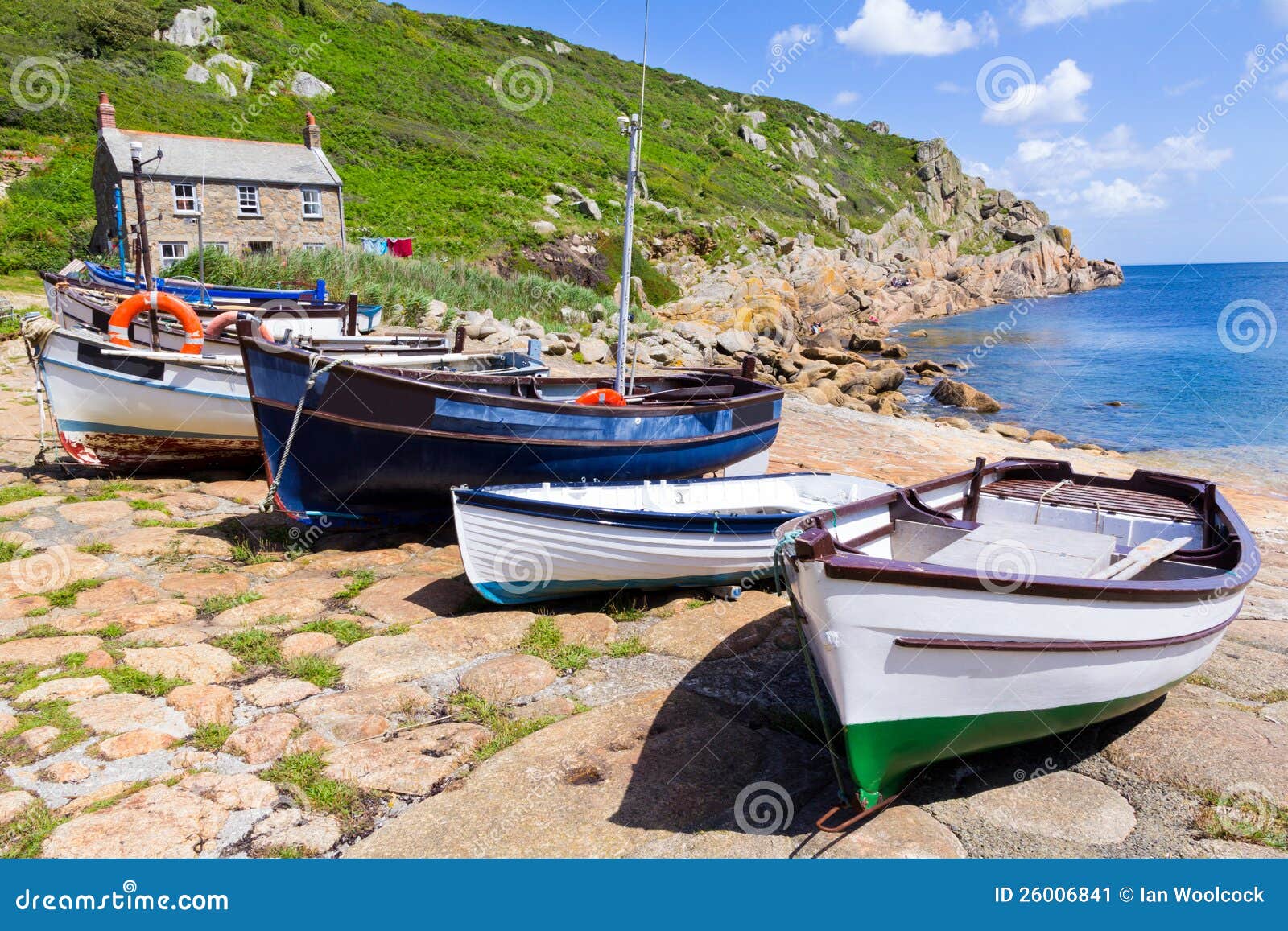 Penberth Cornwall England stock image. Image of moored - 26006841