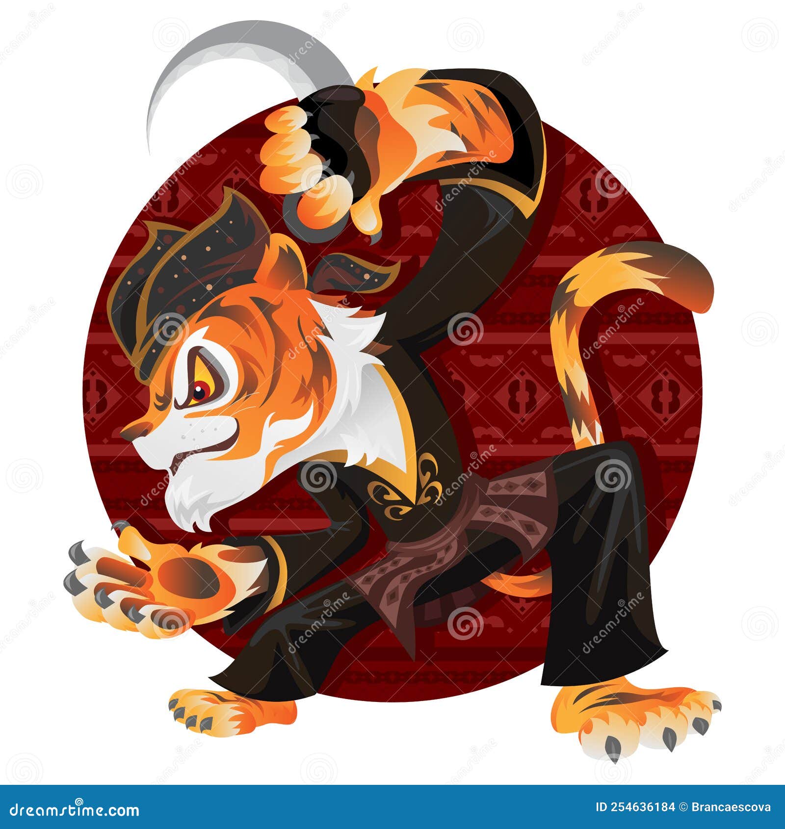 Indonesia Pencak Silat Tiger Style Silek Harimau Stock Vector ...