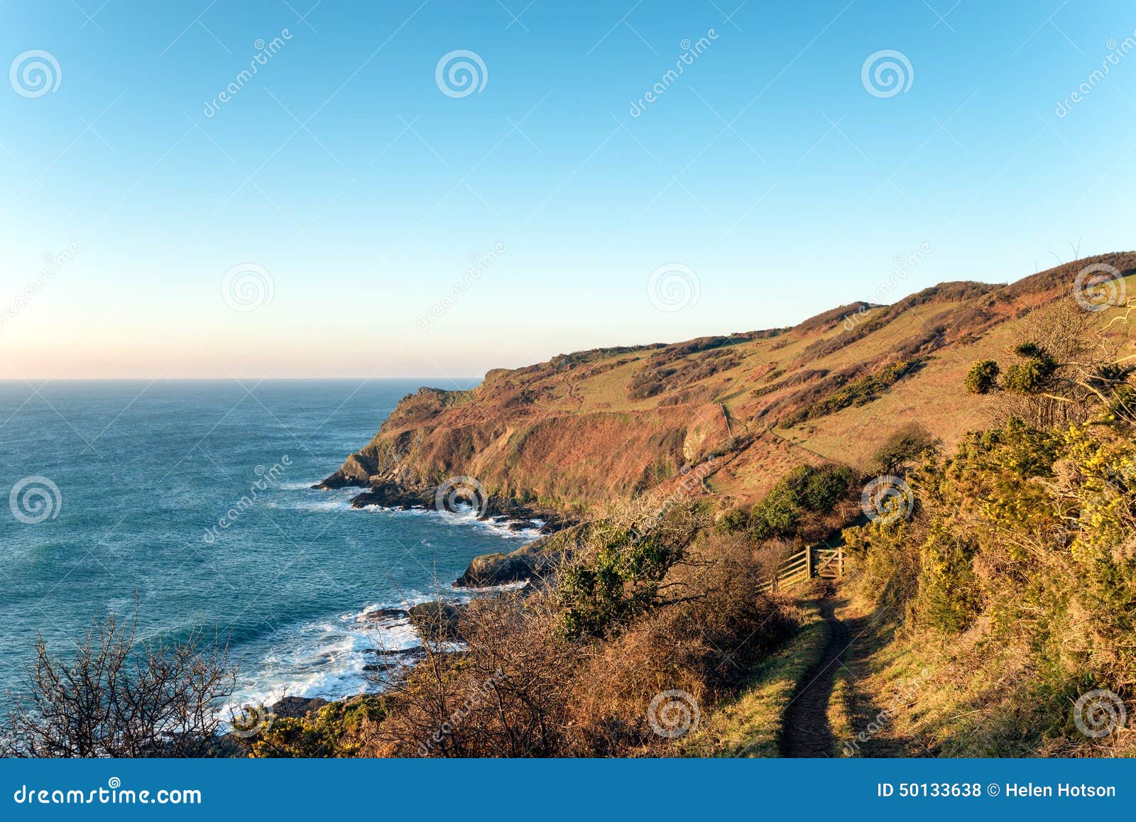 Pencarrow Head in Cornwall stock photo. Image of line - 50133638