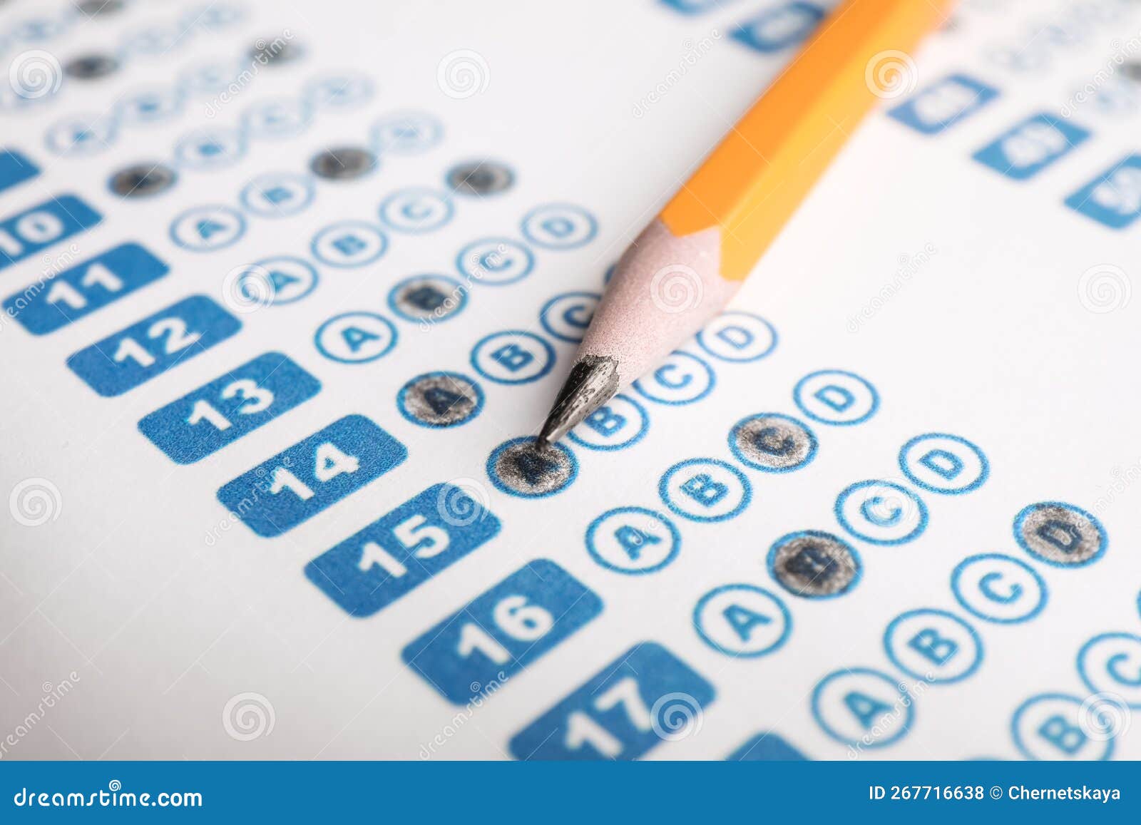 Pencil on Answer Sheet, Closeup. Student Passing Exam Stock Photo ...