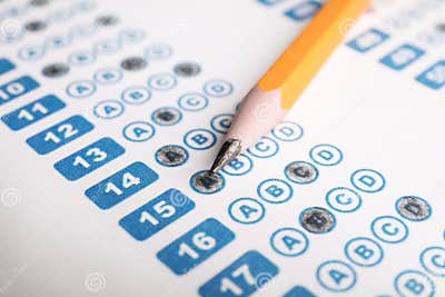 Pencil on Answer Sheet, Closeup. Student Passing Exam Stock Photo ...