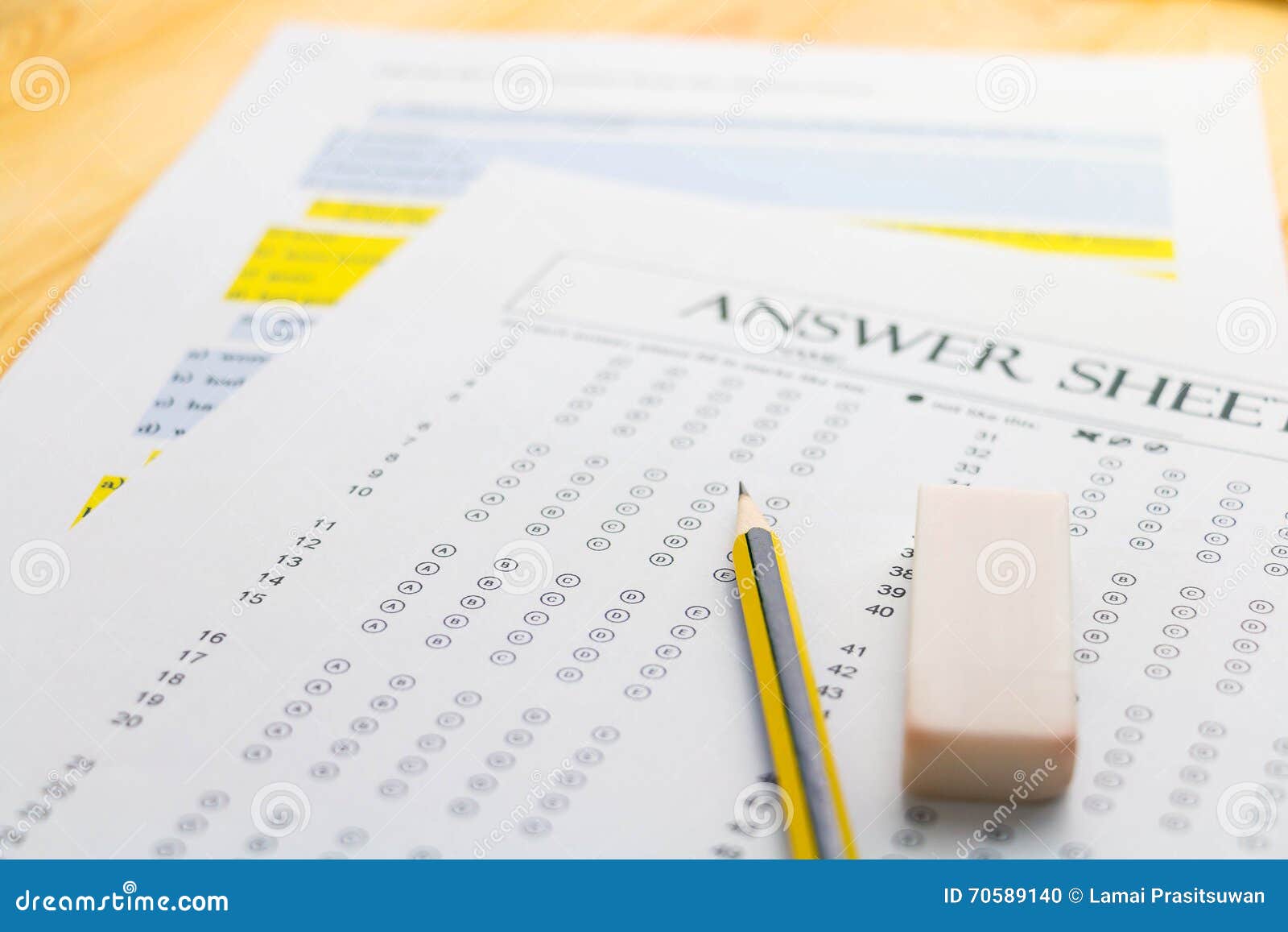 Pencil on answer sheet stock photo. Image of bubble, quiz - 70589140