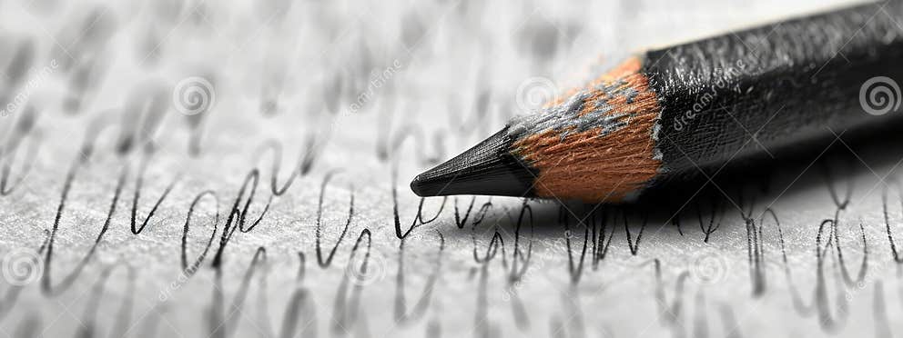 A Pencil Atop a Paper with a Drawn Wave on Its Surface Stock Image ...