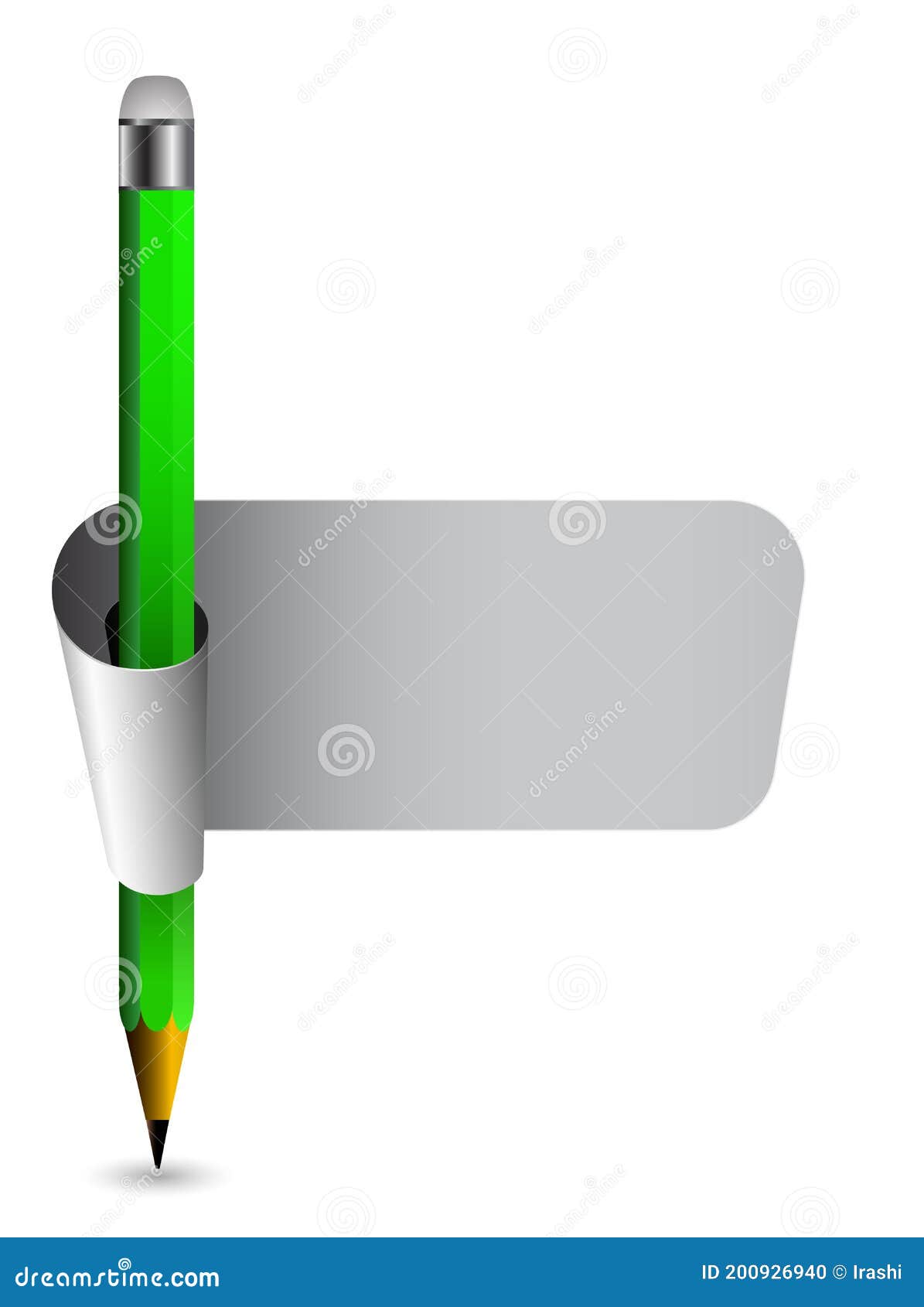 Pencil with banner stock vector. Illustration of pencil - 200926940