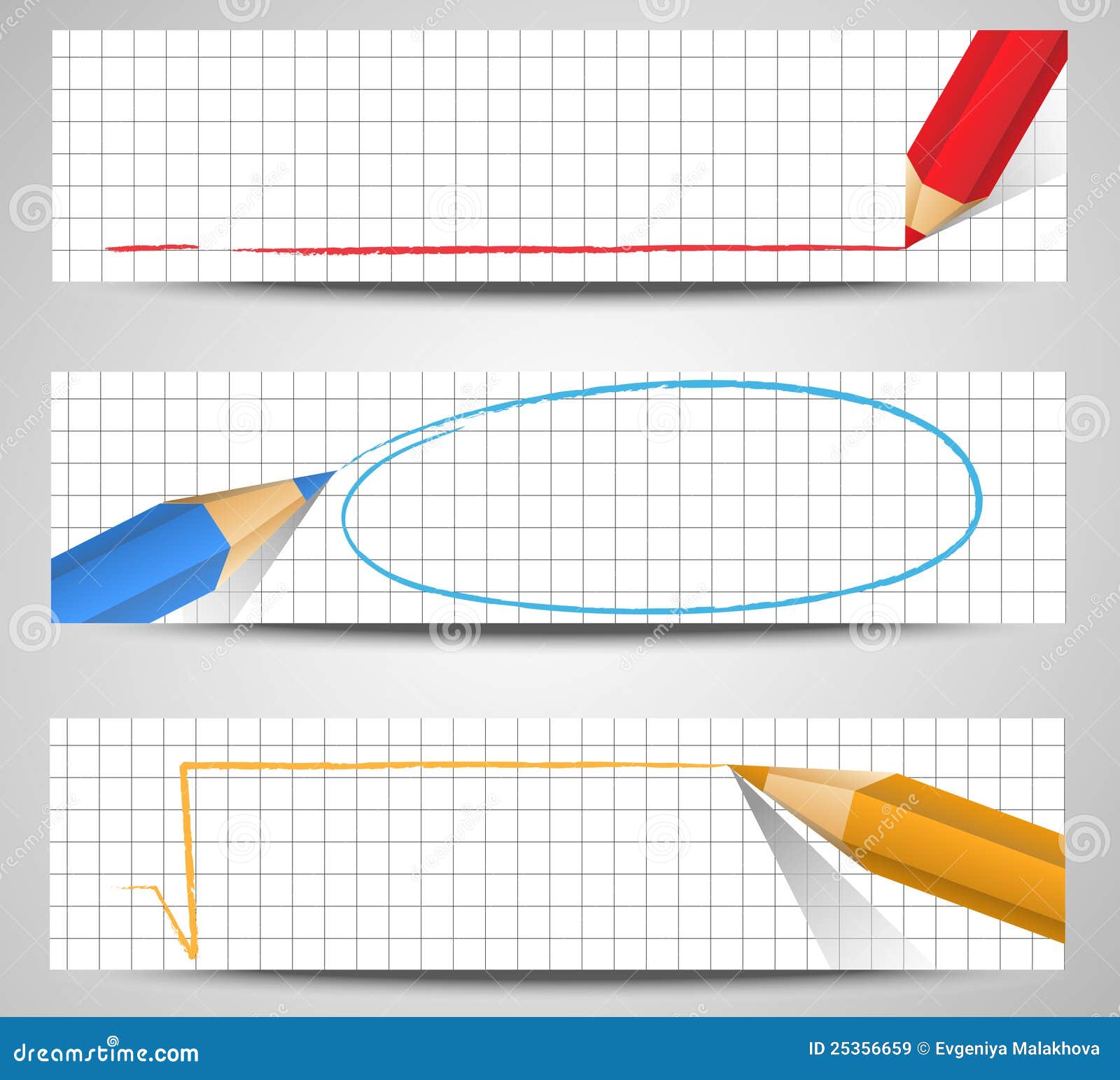 Pencil banners stock vector. Illustration of education - 25356659