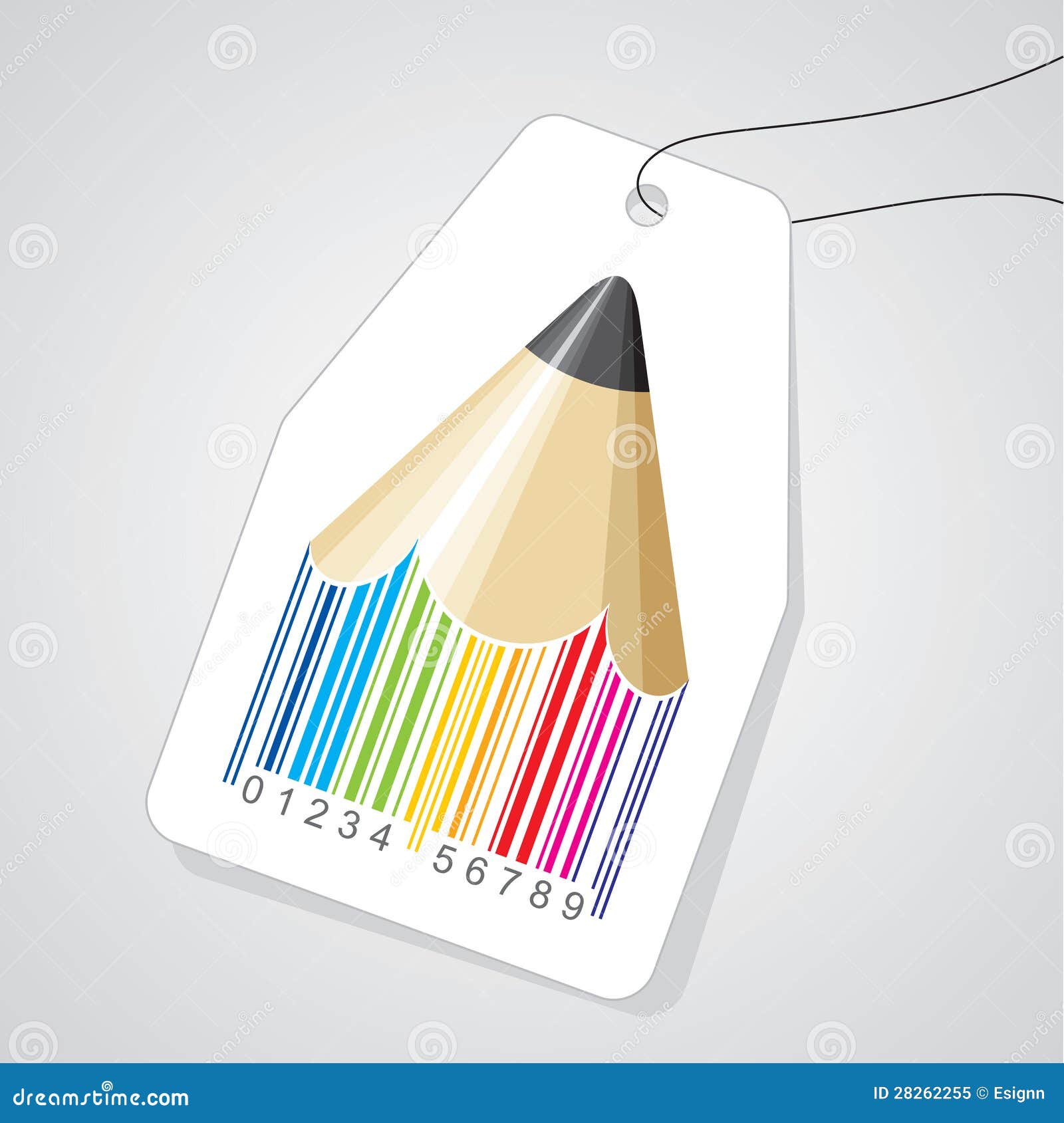 Pencil bar code with tag stock vector. Illustration of commerce - 28262255