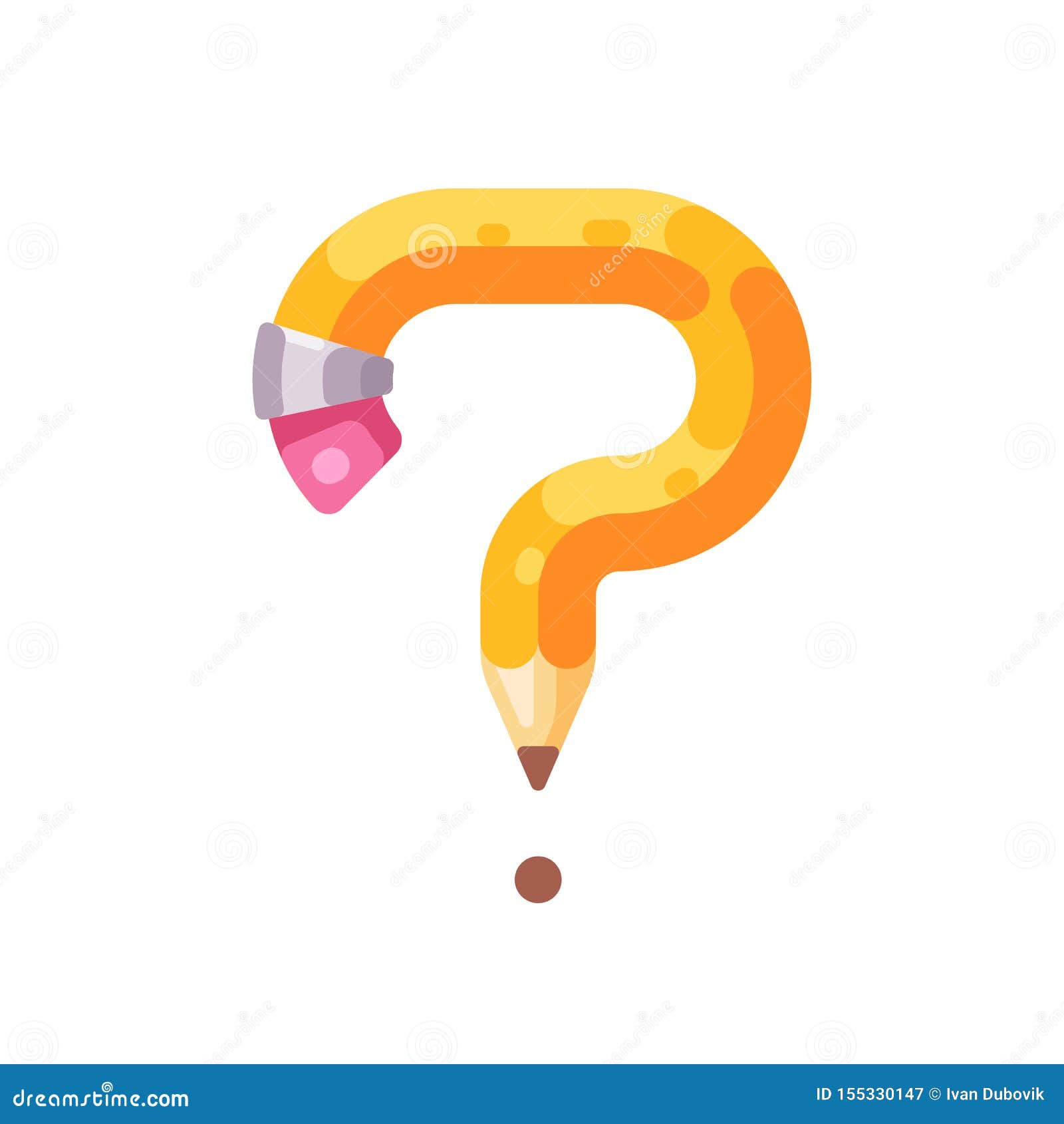Pencil Bent in the Shape of a Question Mark Stock Vector - Illustration ...