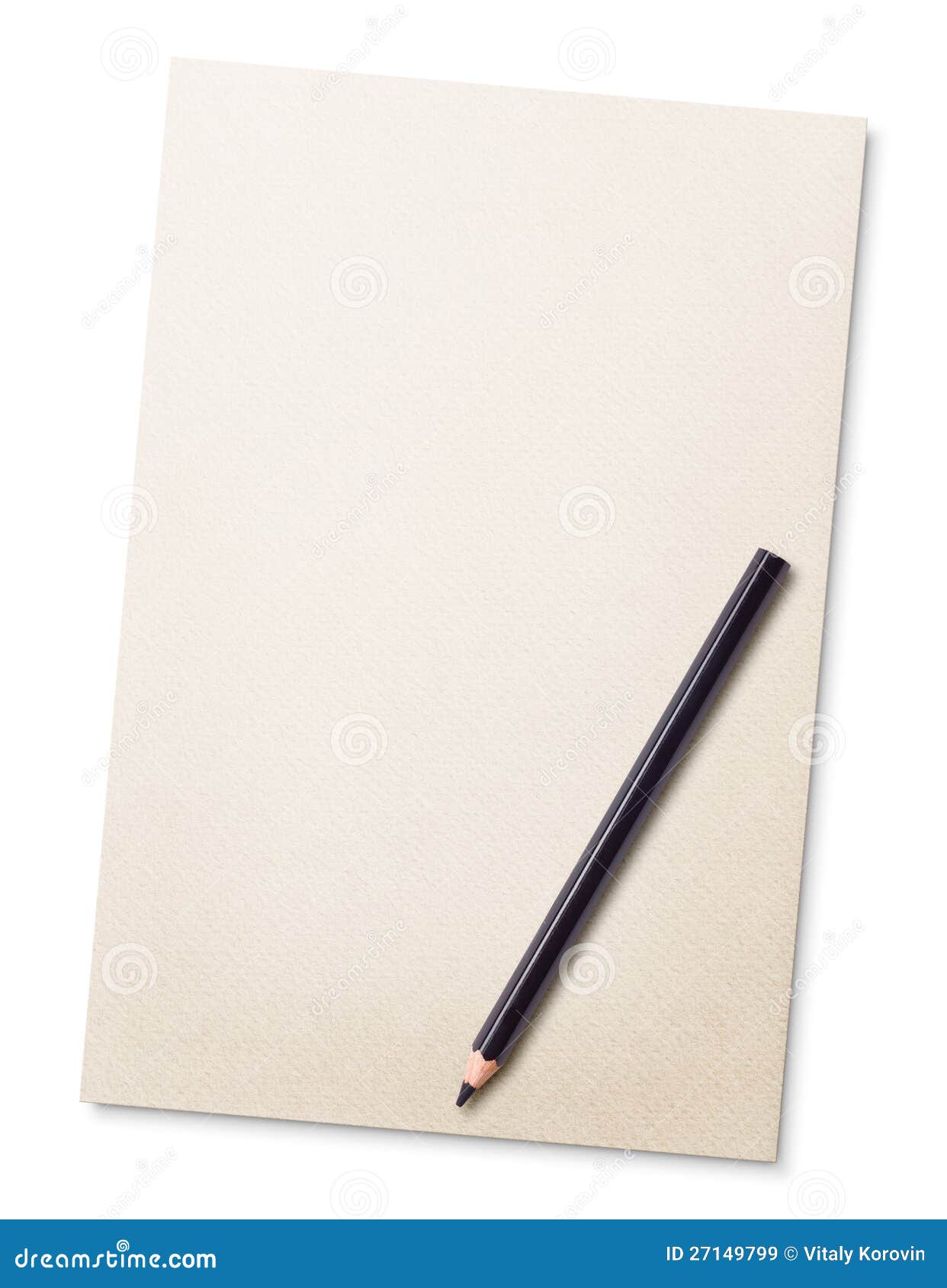 Pencil on Blank White Paper Stock Image - Image of space, closeup: 27149799