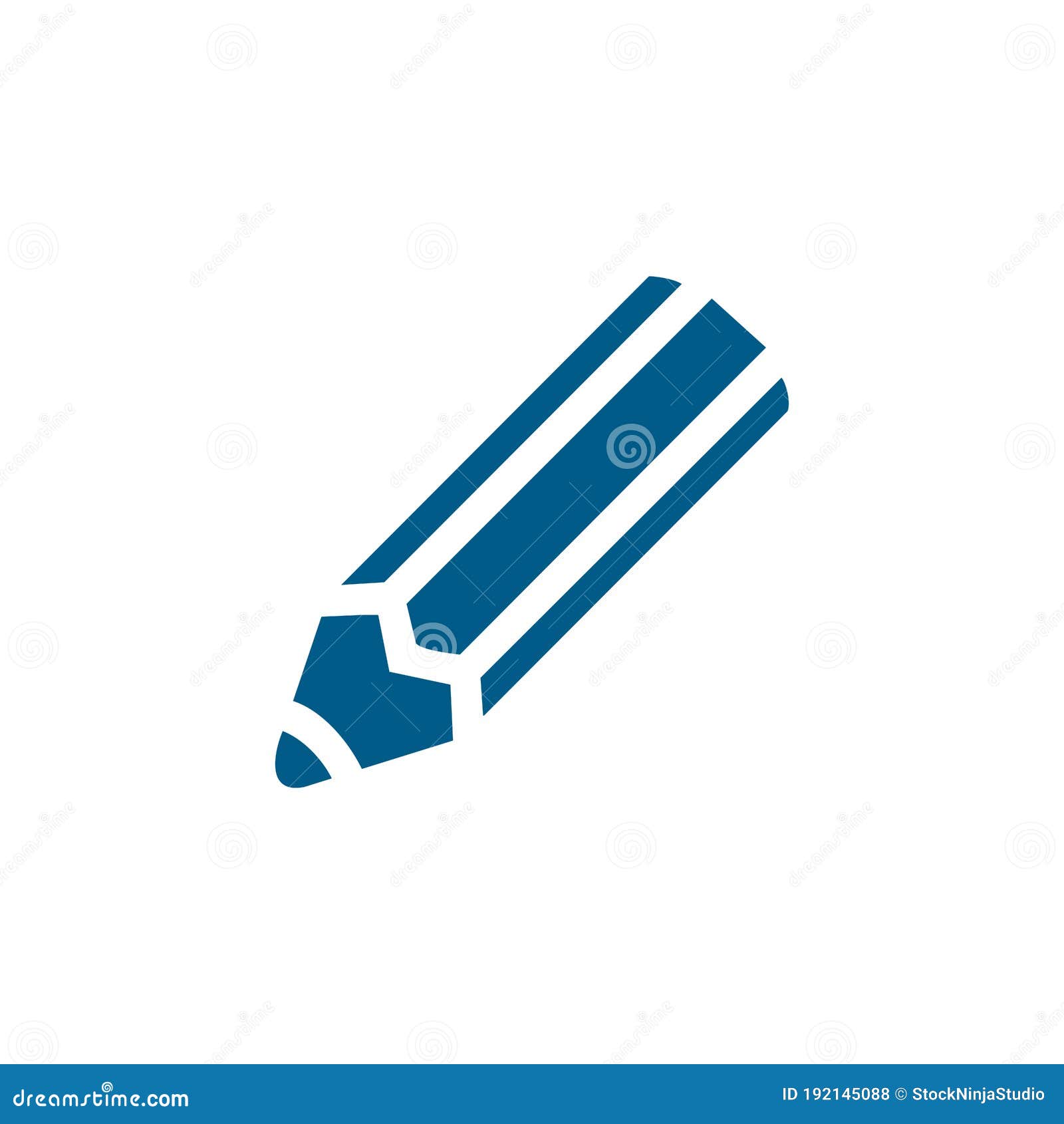 Pencil Blue Icon on White Background. Blue Flat Style Vector ...