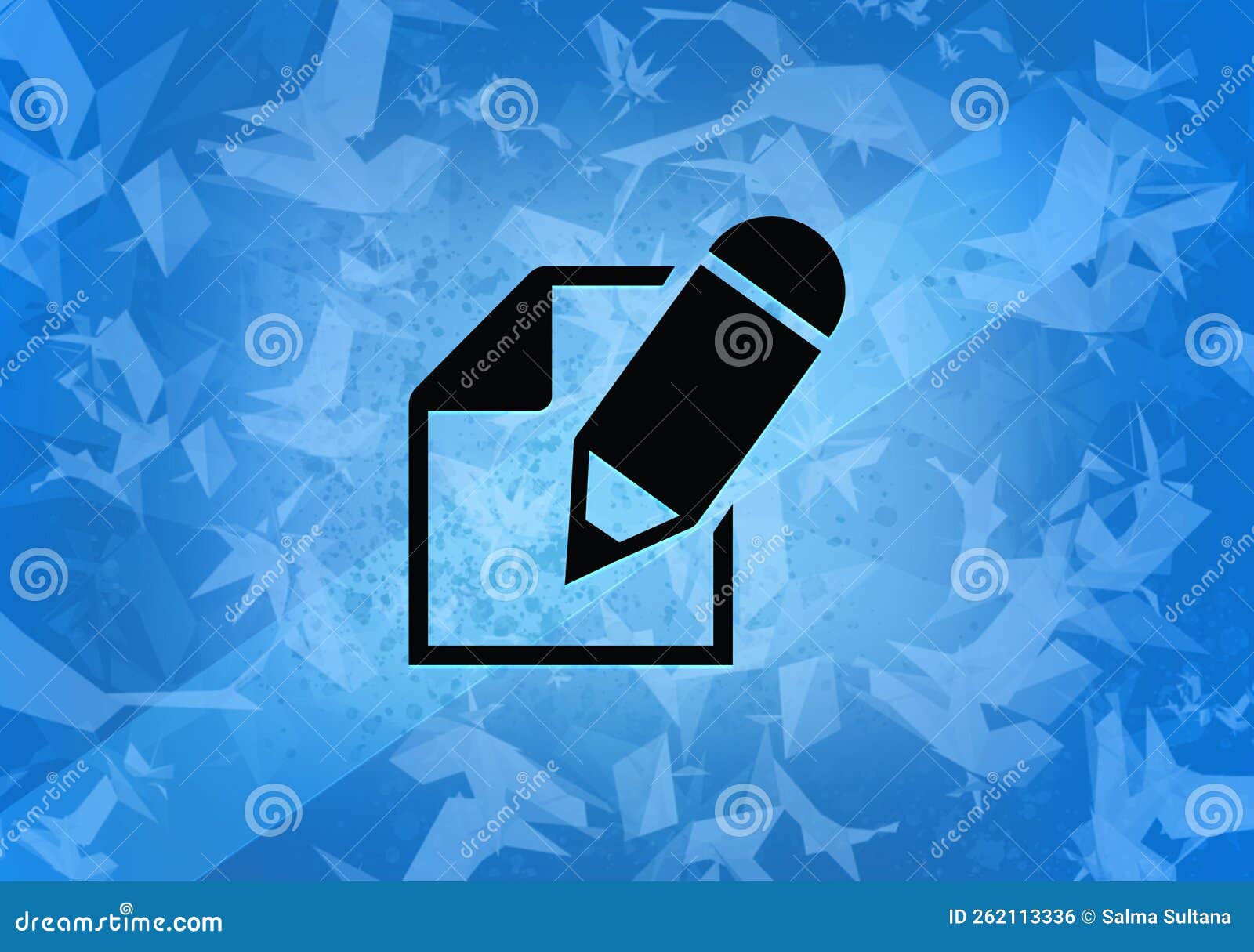 Pencil Book Aesthetic Abstract Icon on Blue Background Stock ...