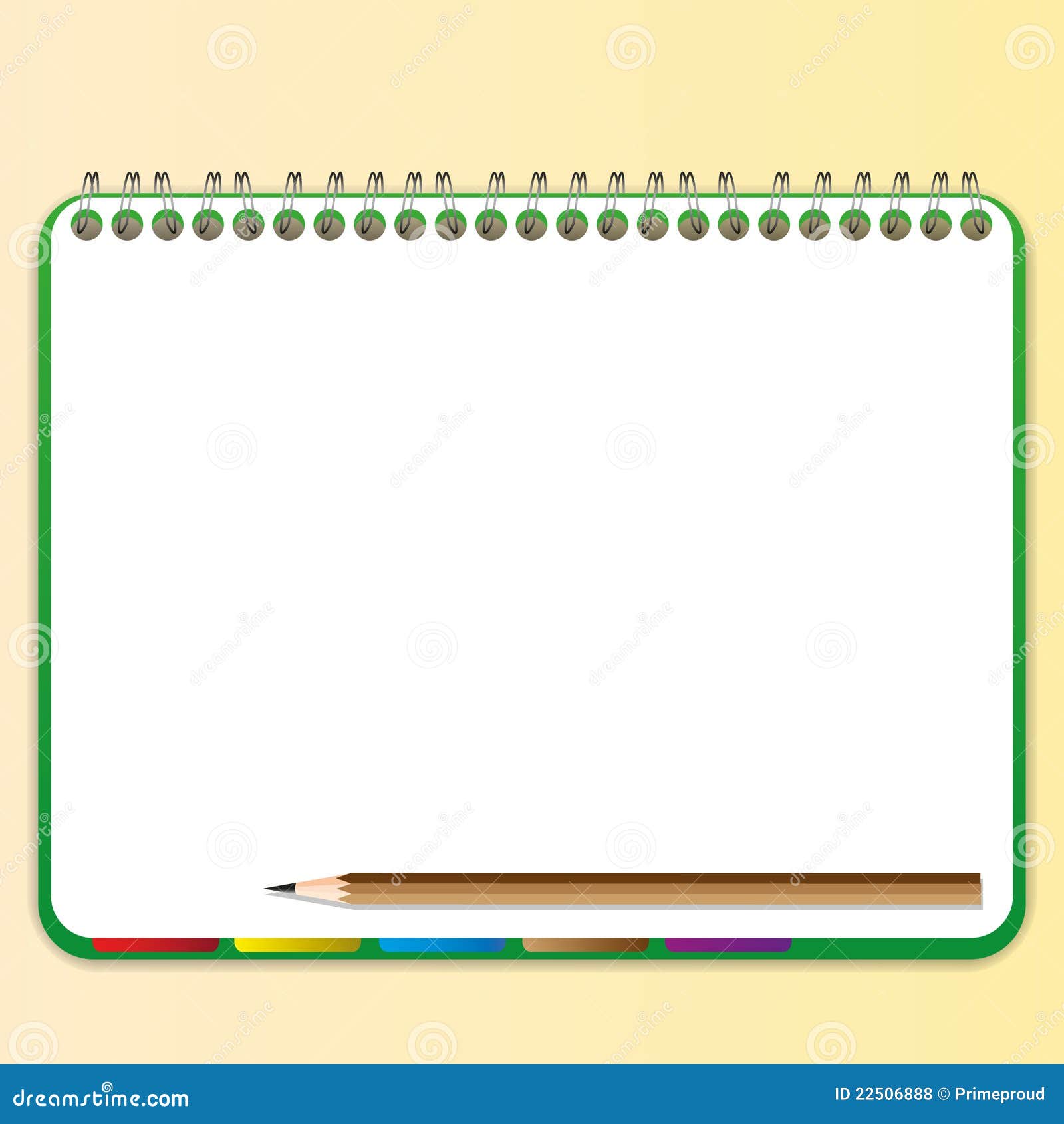 Pencil and Bookmark with Notebook Stock Vector - Illustration of ...