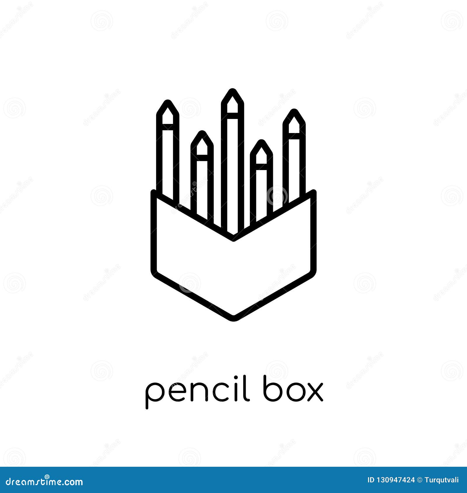 Pencil Box Icon. Trendy Modern Flat Linear Vector Pencil Box Icon on ...