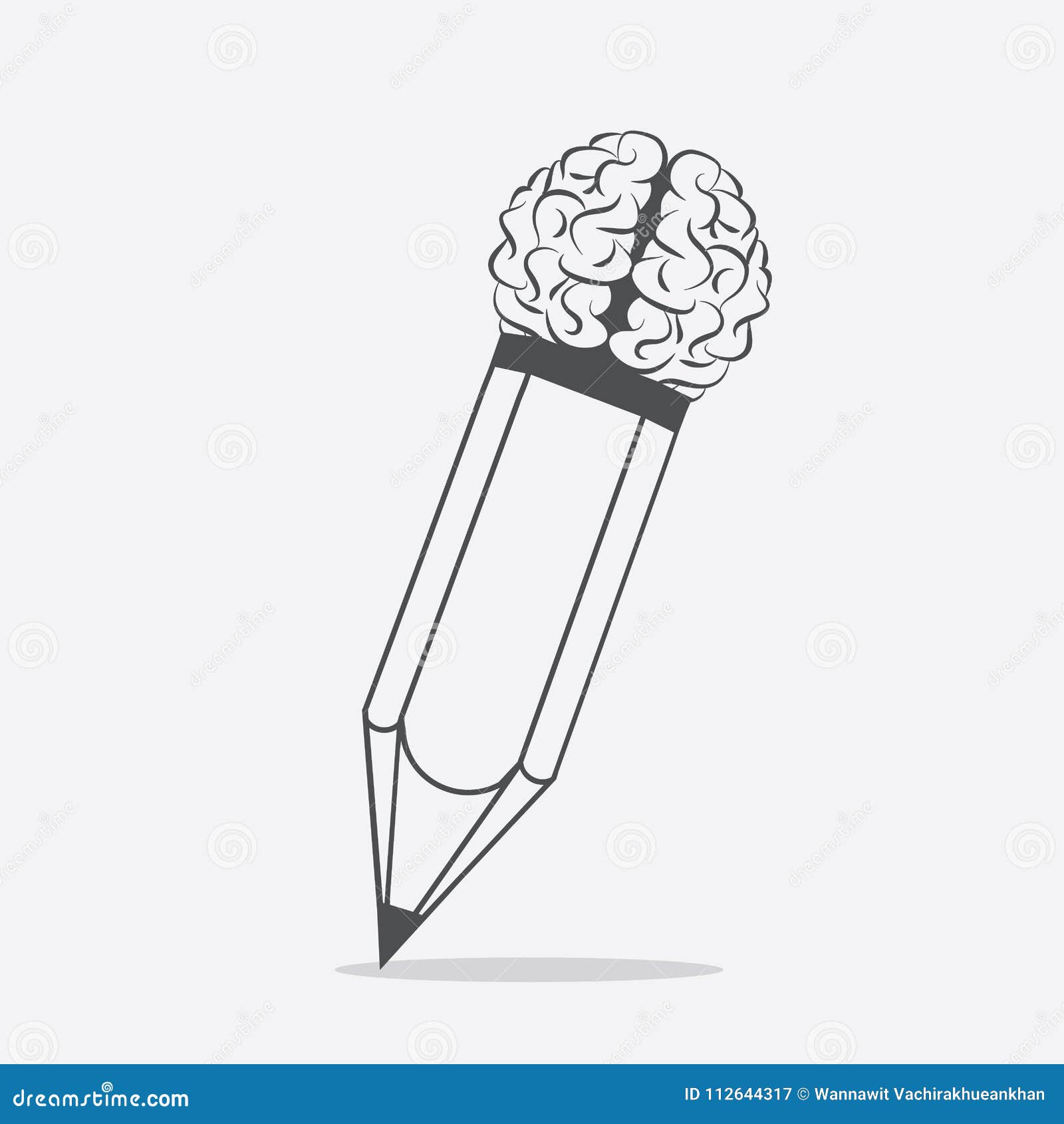 Pencil with Brain Idea Concept Background Stock Vector - Illustration ...