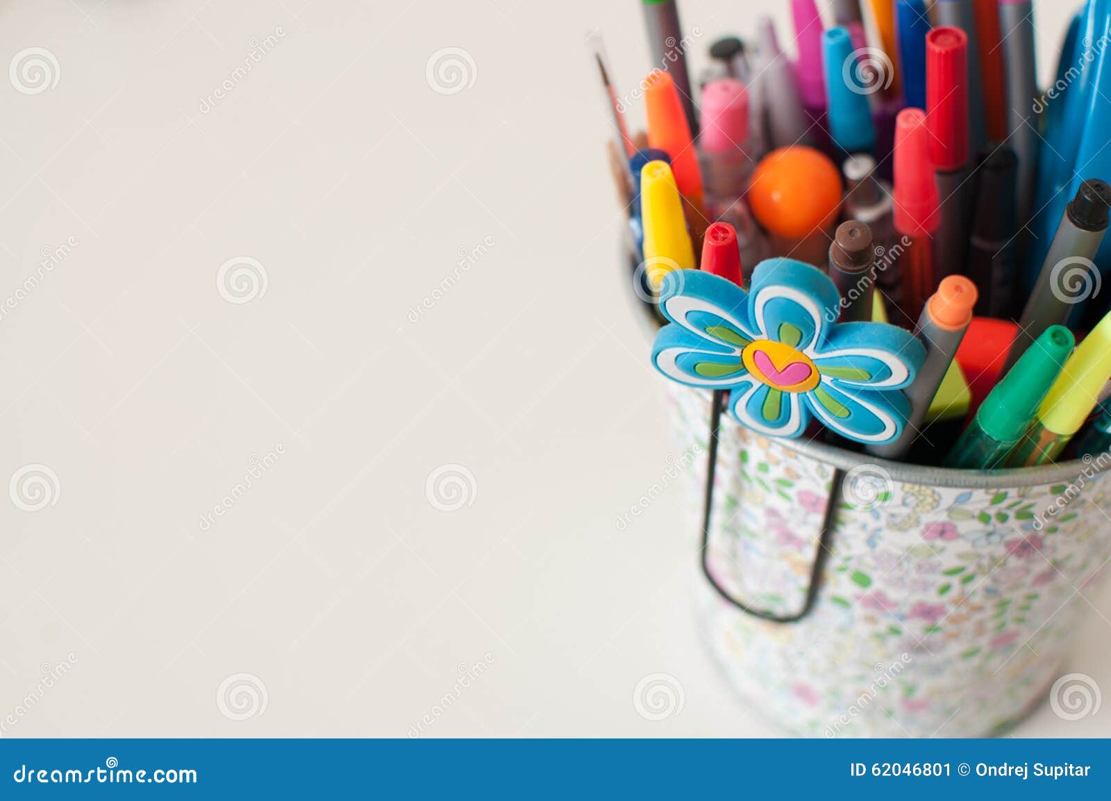 Pencil Bucket stock image. Image of desk, drawing, office - 62046801