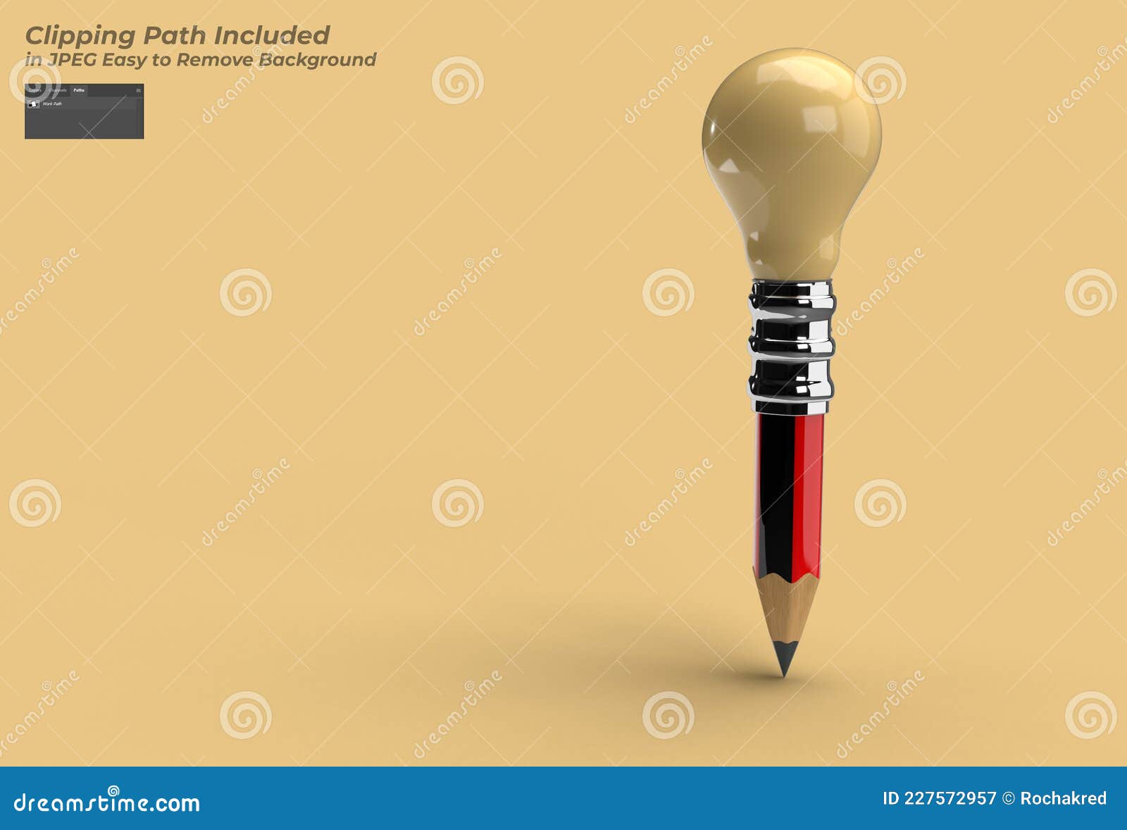 Pencil Bulb Creative Idea Pen Tool Created Clipping Path Included in ...