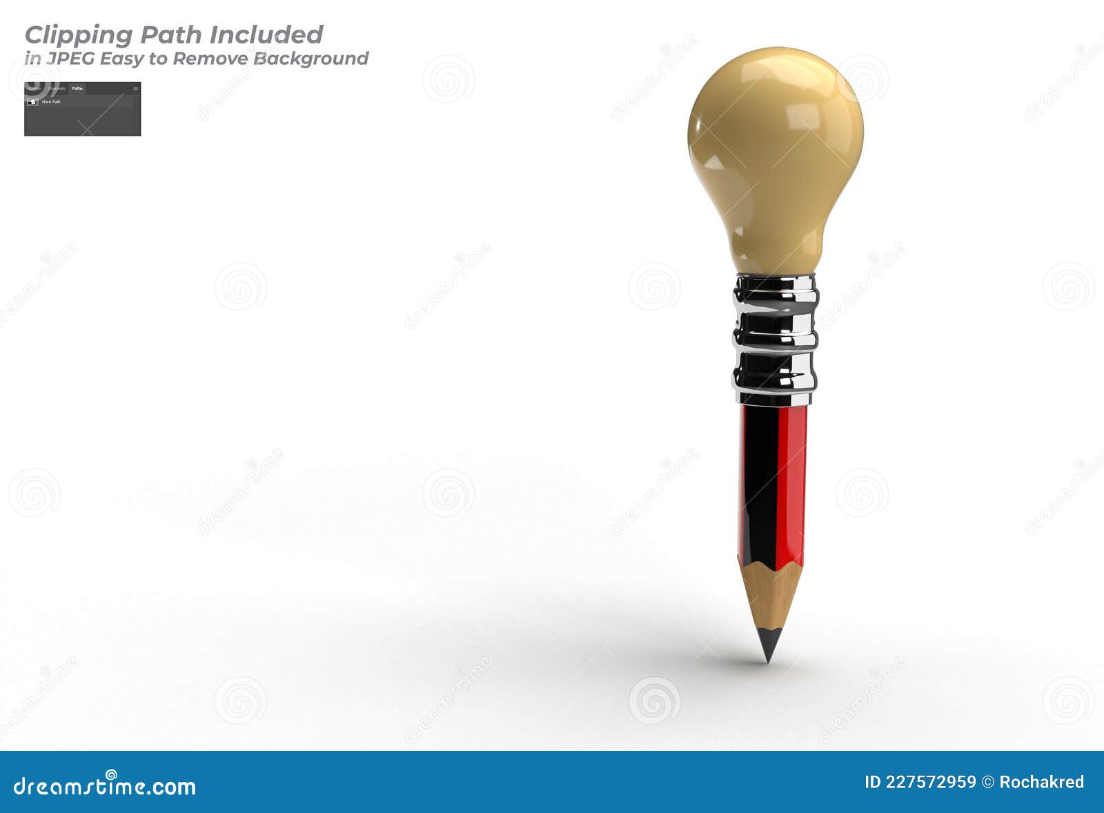 Pencil Bulb Creative Idea Pen Tool Created Clipping Path Included in ...