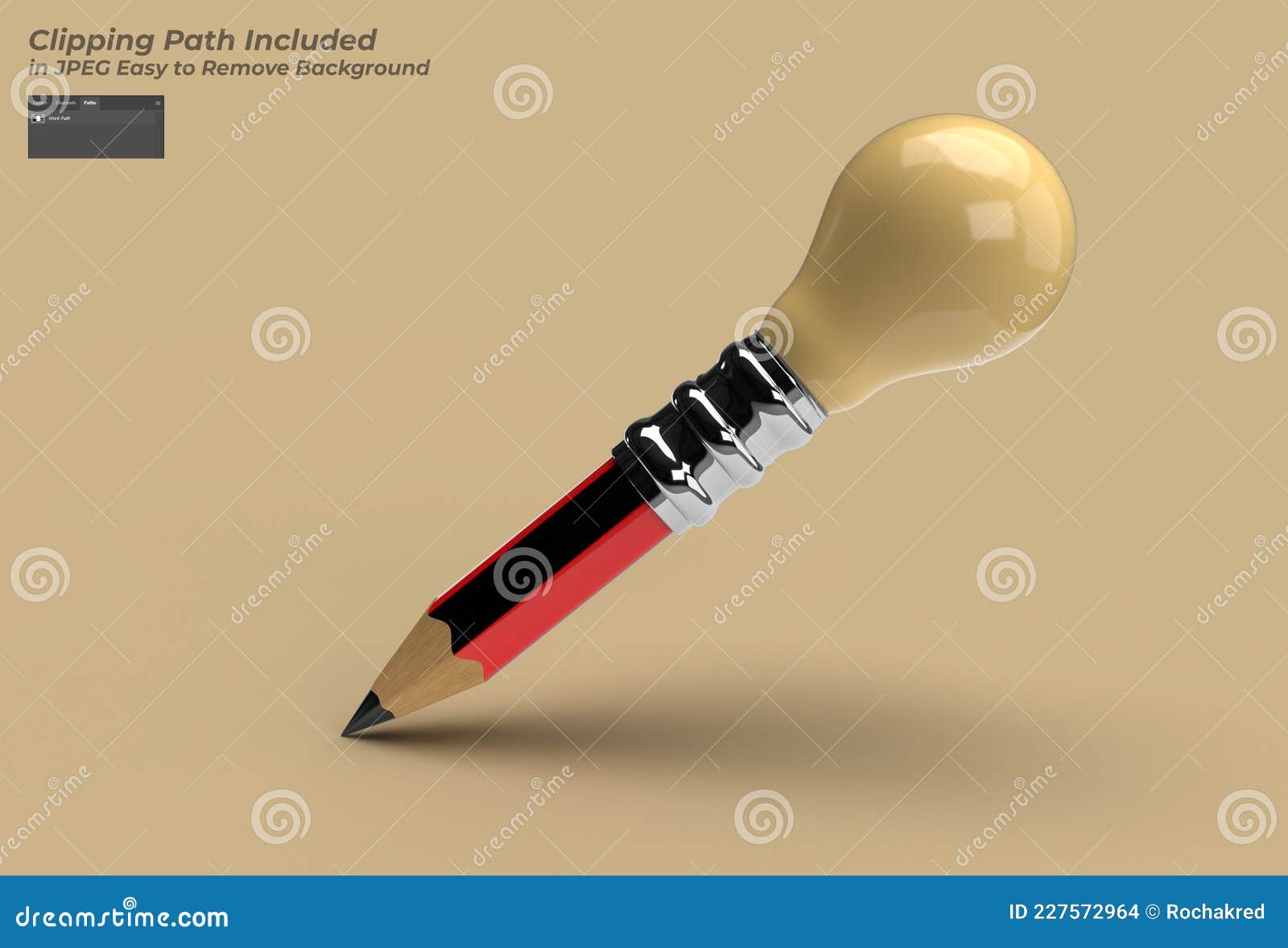 Pencil Bulb Creative Idea Pen Tool Created Clipping Path Included in ...