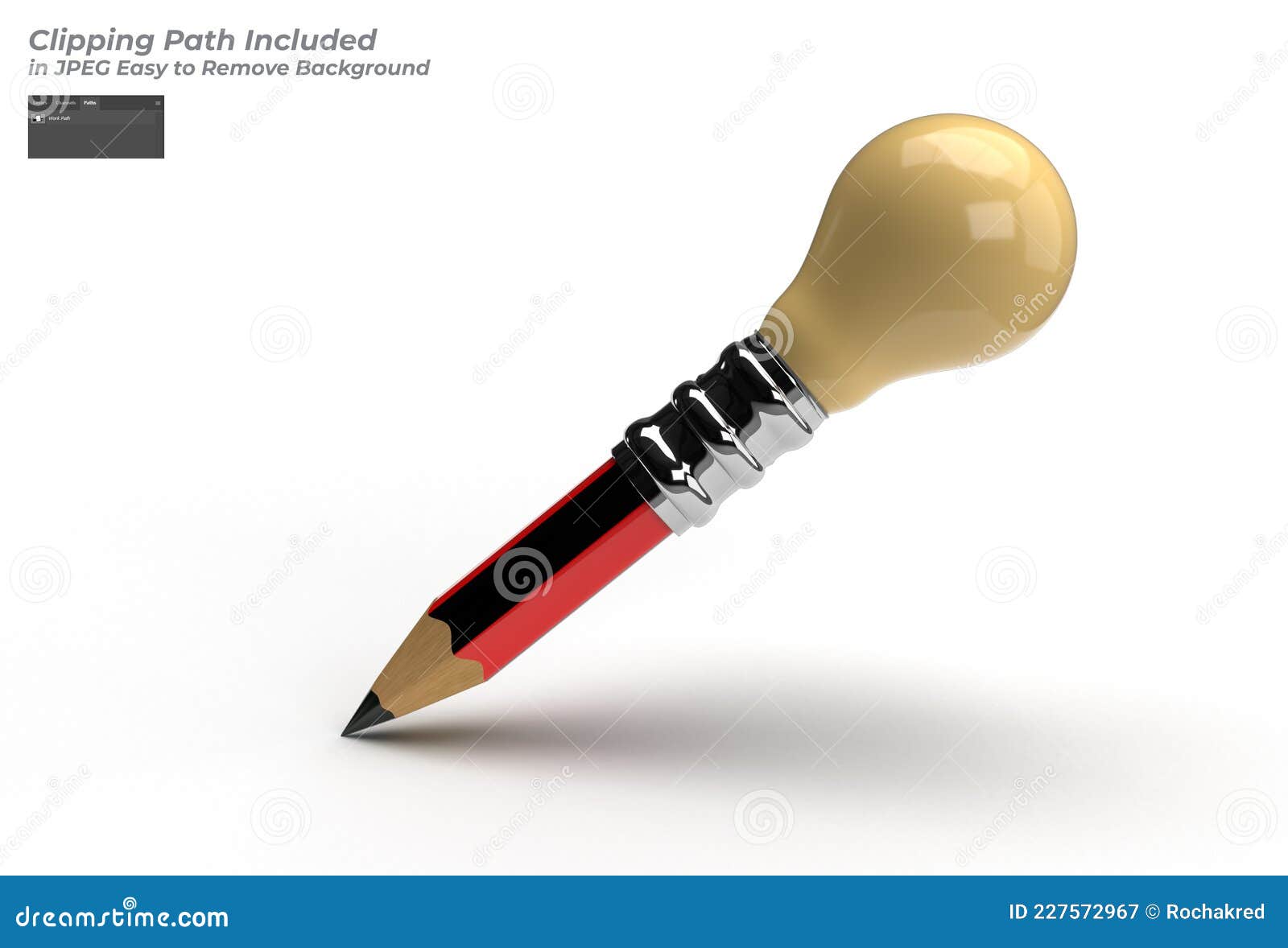 Pencil Bulb Creative Idea Pen Tool Created Clipping Path Included in ...