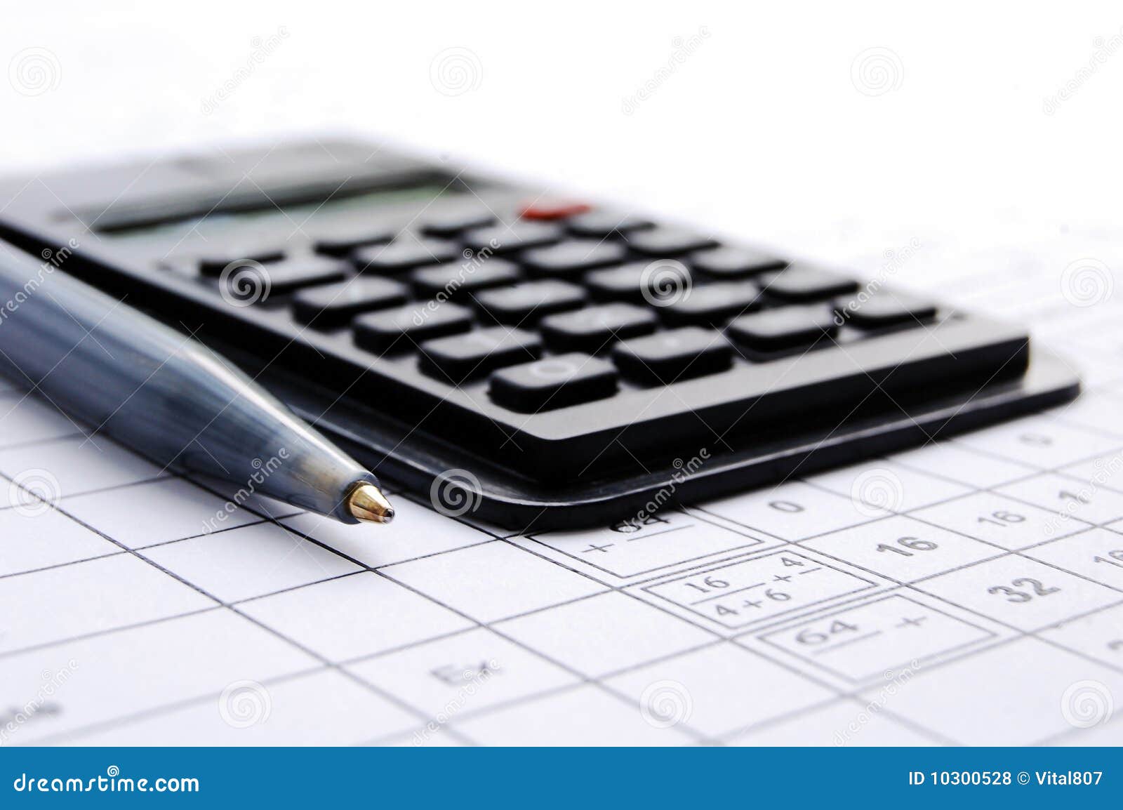 Pencil and the calculator stock photo. Image of accounting - 10300528