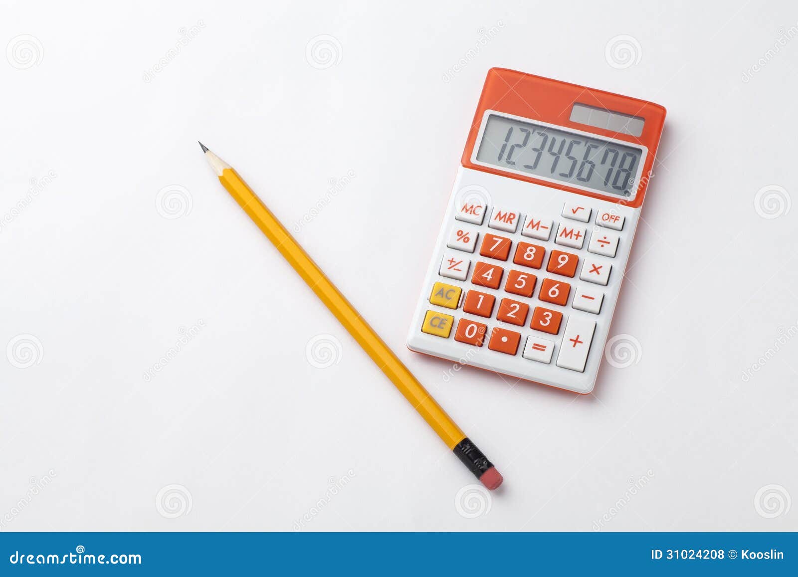Pencil and calculator stock photo. Image of closeup, commerce - 31024208