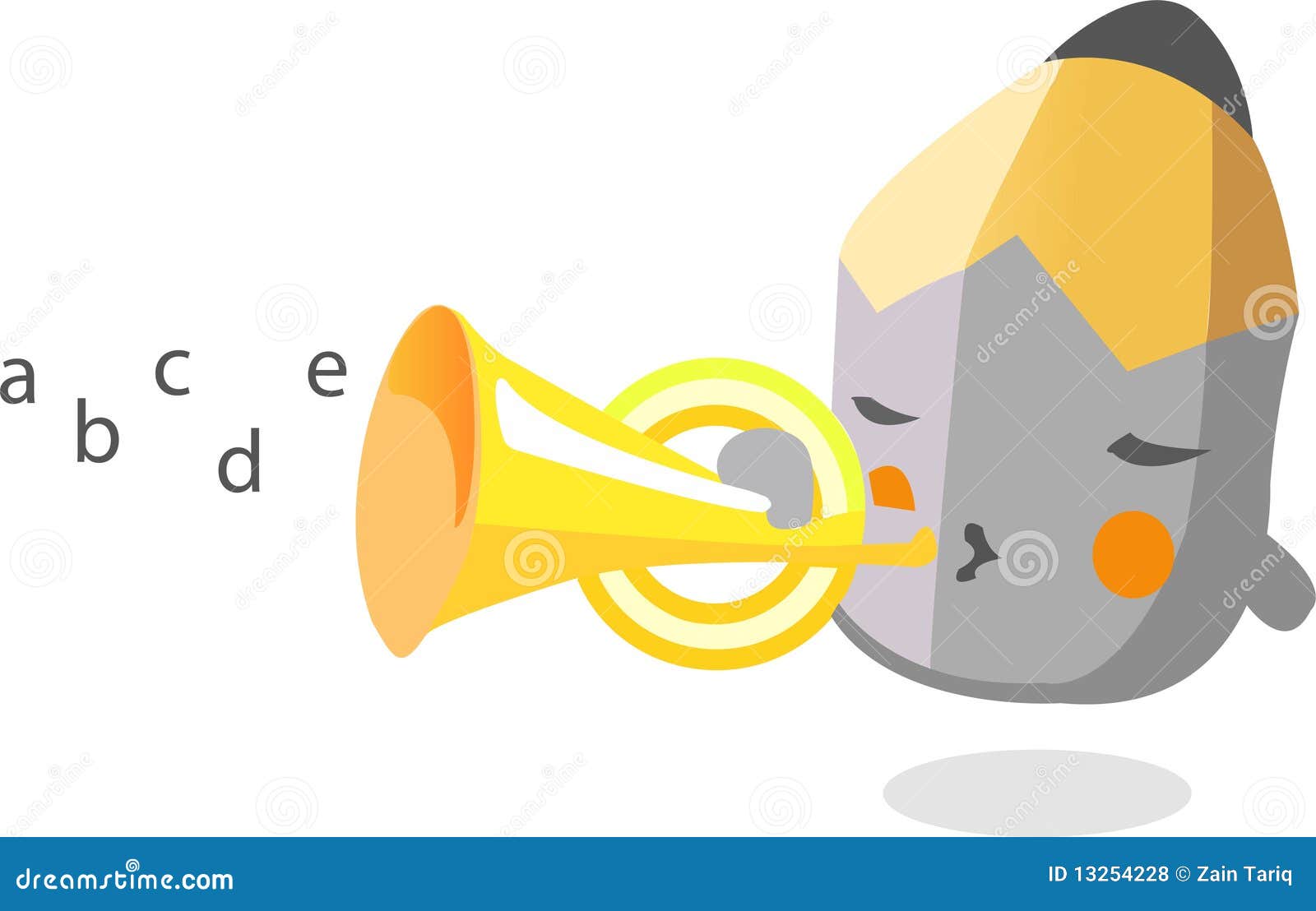 Cartoon Bugle Isolated On A White Background. Vector Cartoon Close-up ...