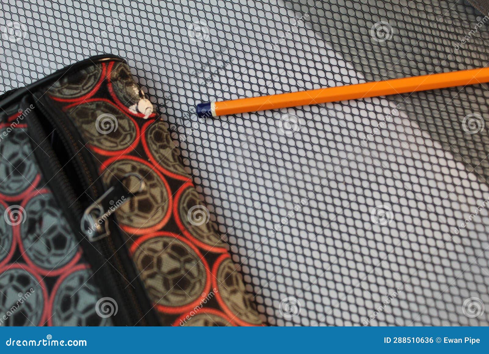 Pencil Case and Pencil on Black School Folder Stock Photo - Image of ...