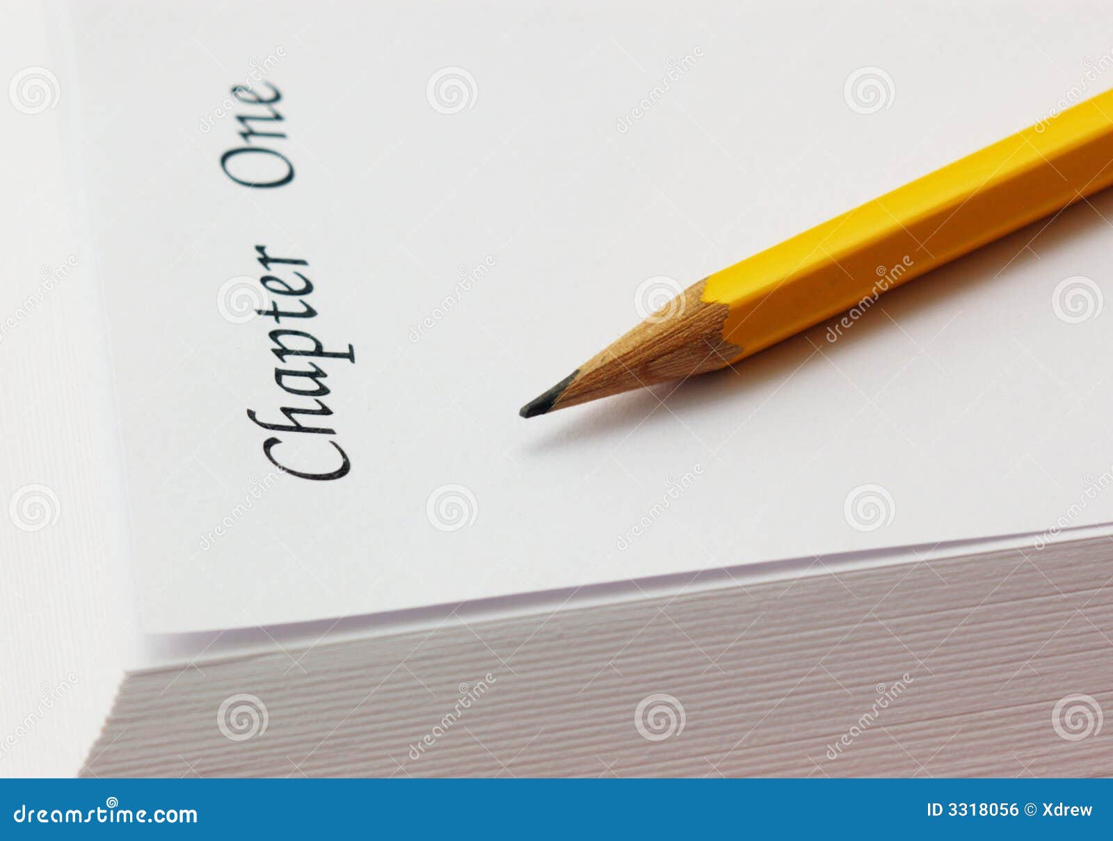 Pencil Chapter One in book stock photo. Image of open - 3318056