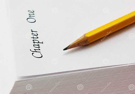Pencil Chapter One in book stock photo. Image of open - 3318056
