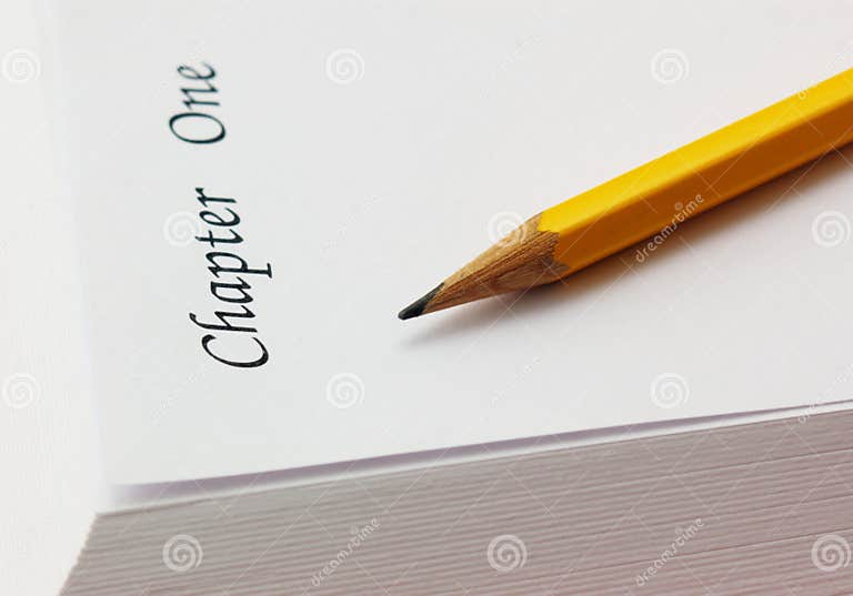 Pencil Chapter One in book stock photo. Image of open - 3318056