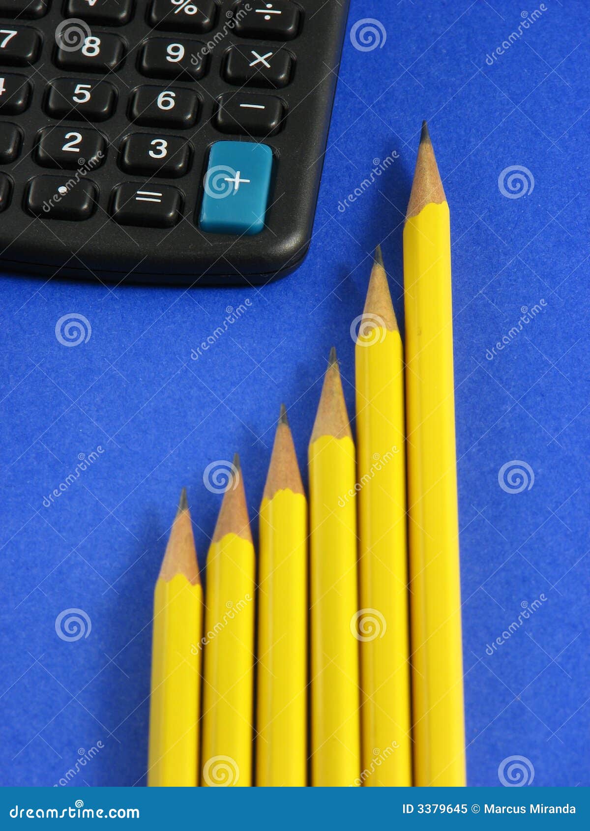 Pencil Chart & Calculator Stock Image - Image of success, chart: 3379645