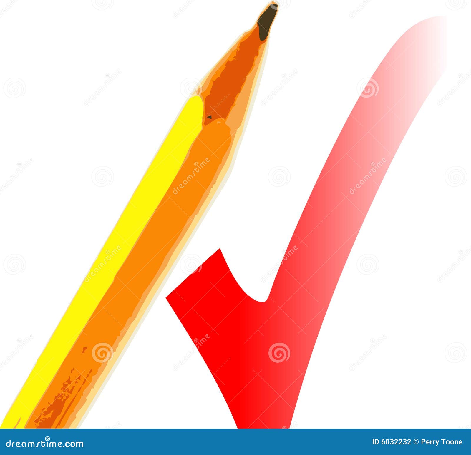 Pencil and check stock vector. Illustration of pass, back - 6032232