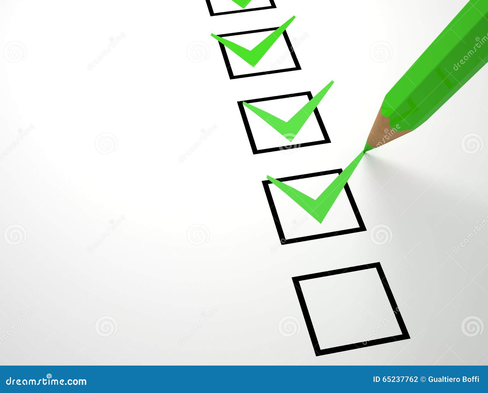 Pencil and check box stock illustration. Illustration of agree - 65237762