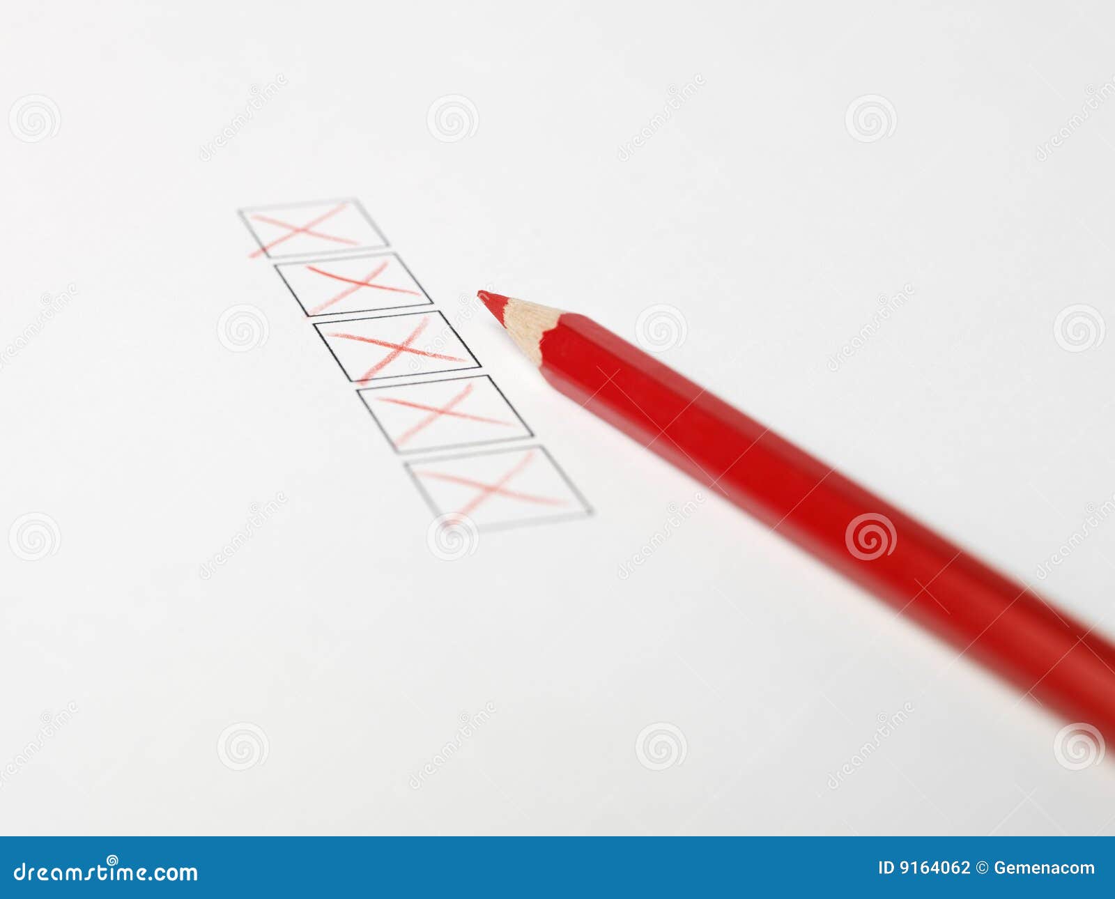 Pencil and check boxes stock photo. Image of strike, apply - 9164062
