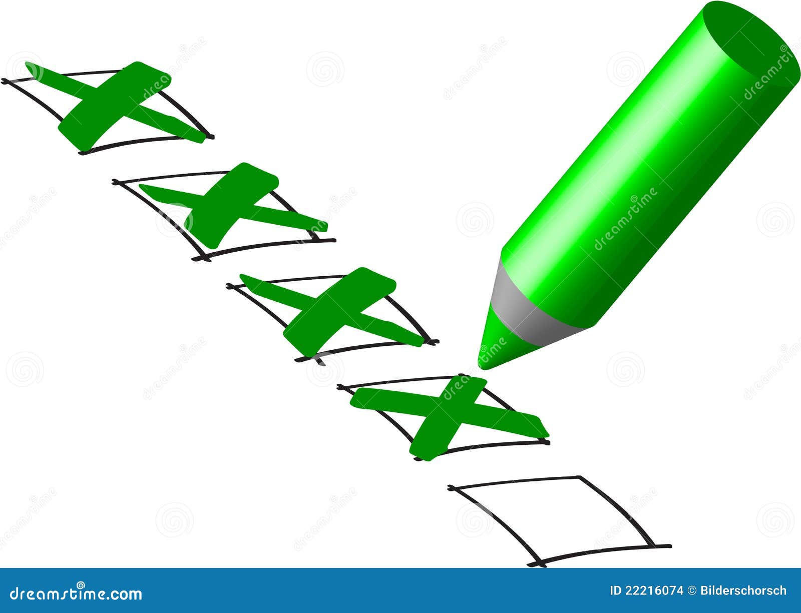 Pencil check green stock vector. Illustration of democracy - 22216074