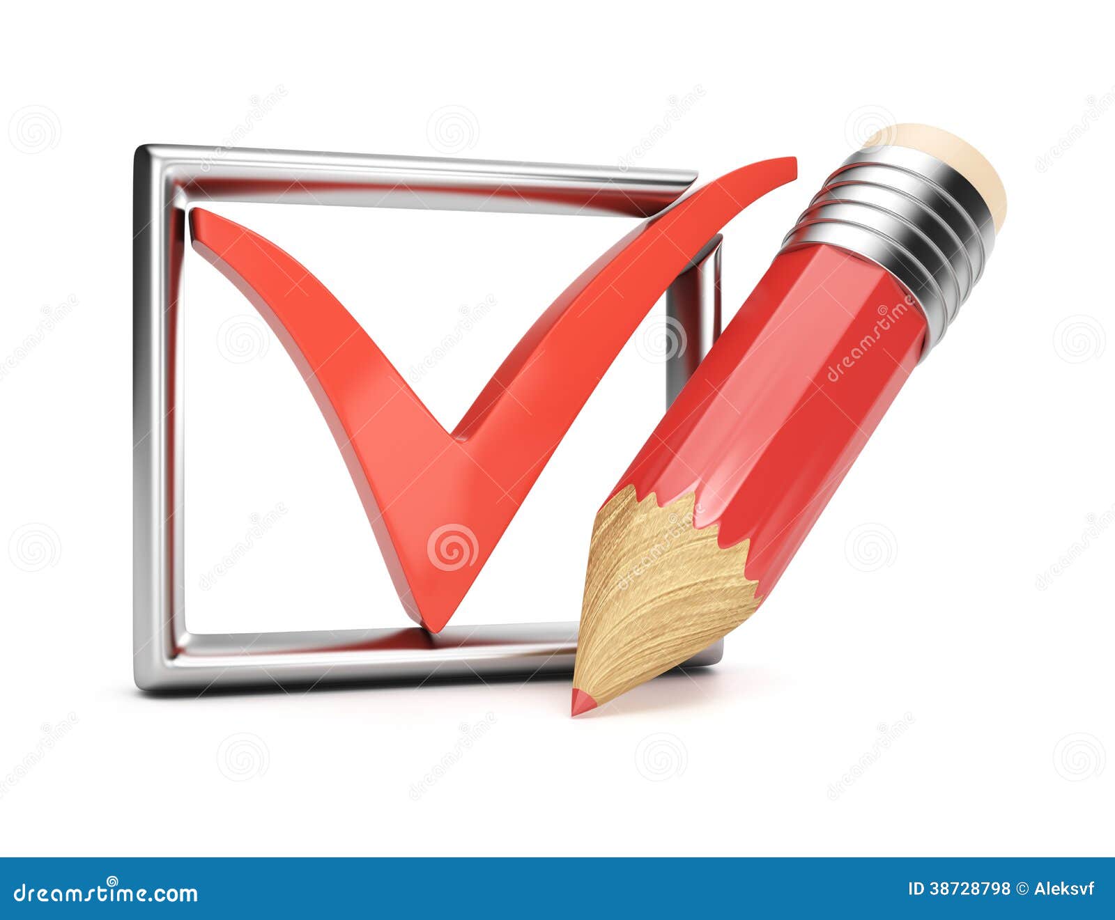 Pencil and check mark stock illustration. Illustration of checklist ...